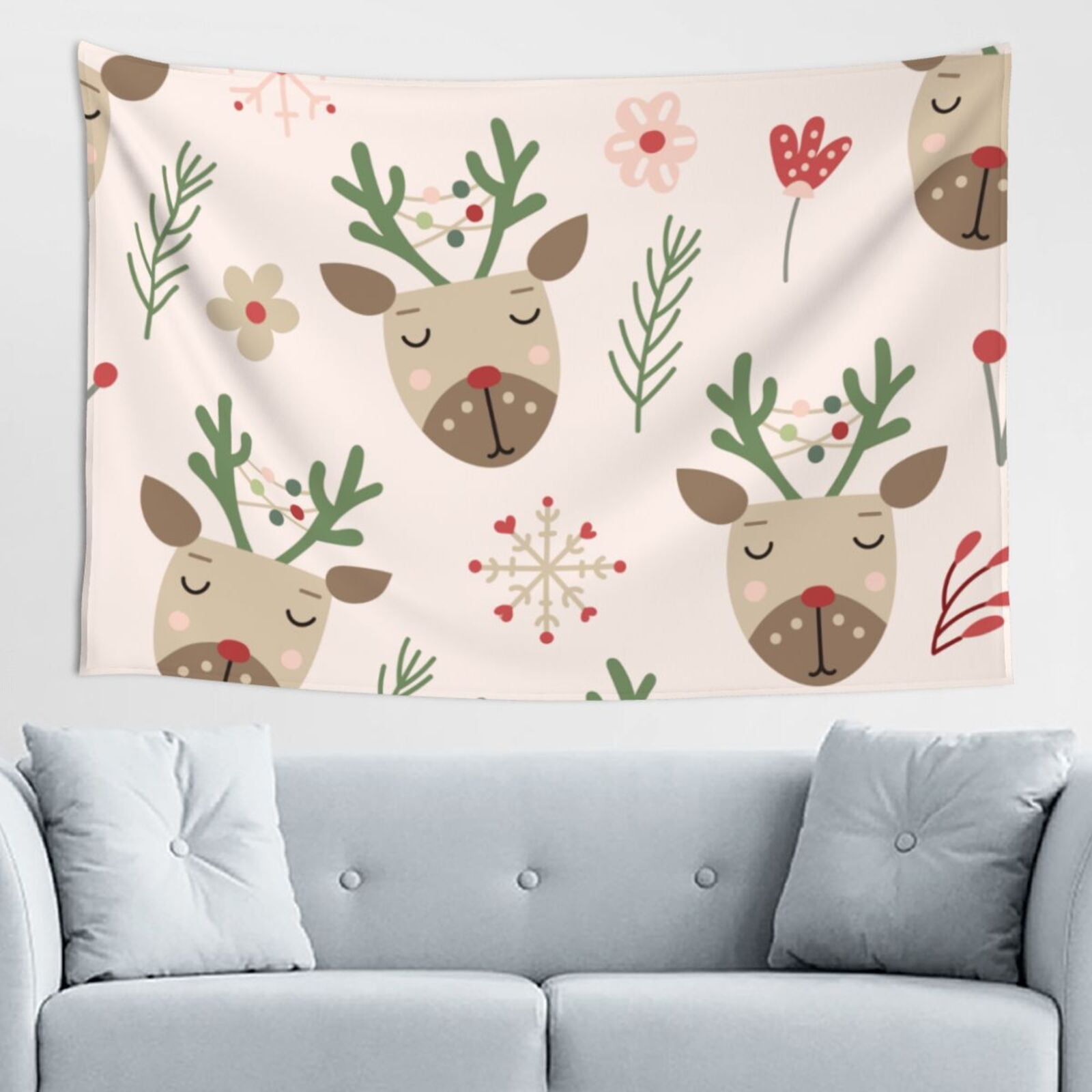 XMXT Wall Tapestry, Cute Moose Pink Print Wall Decor Tapestry for ...