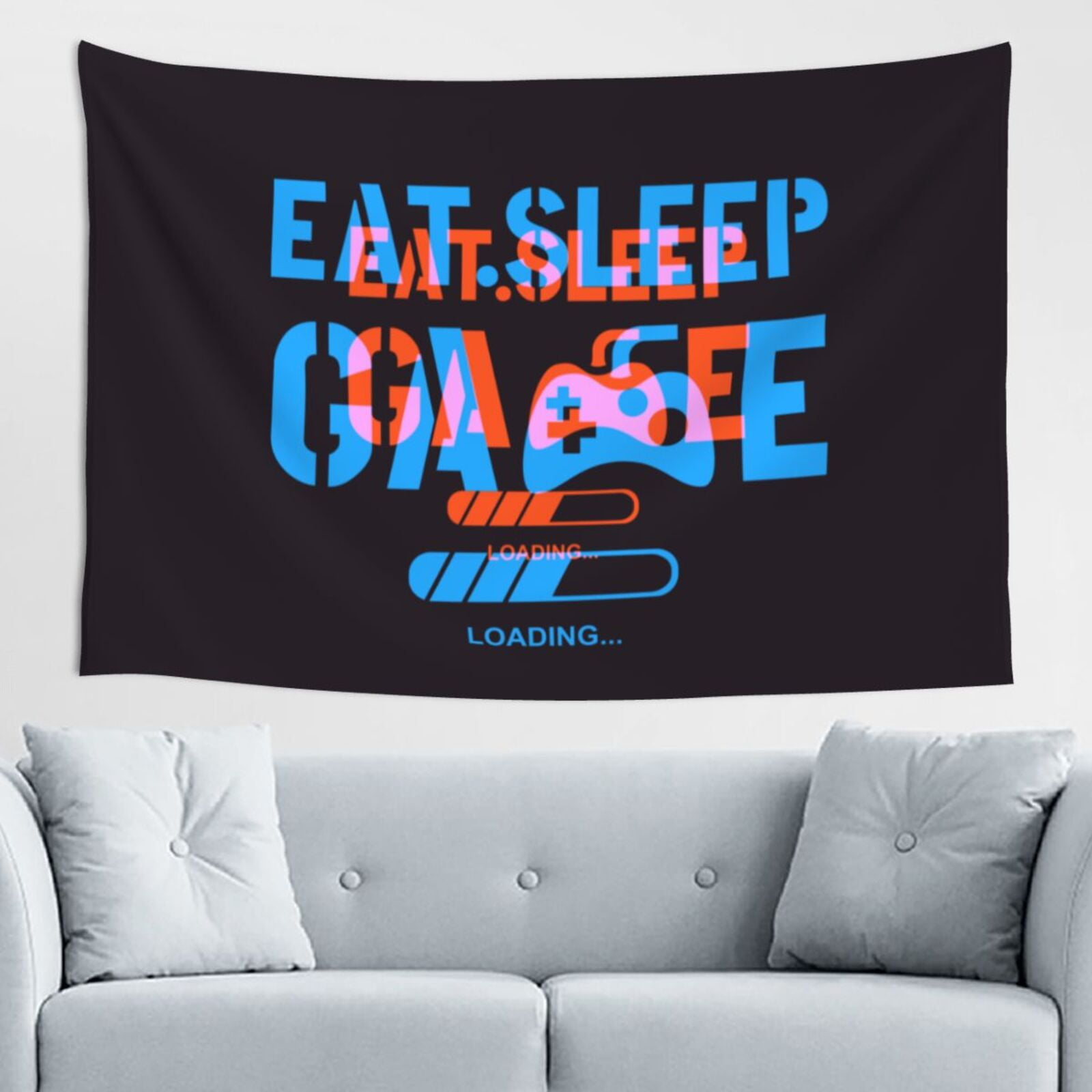 XMXT Wall Tapestry, Game Motto Double Color Pattern Wall Decor Tapestry ...