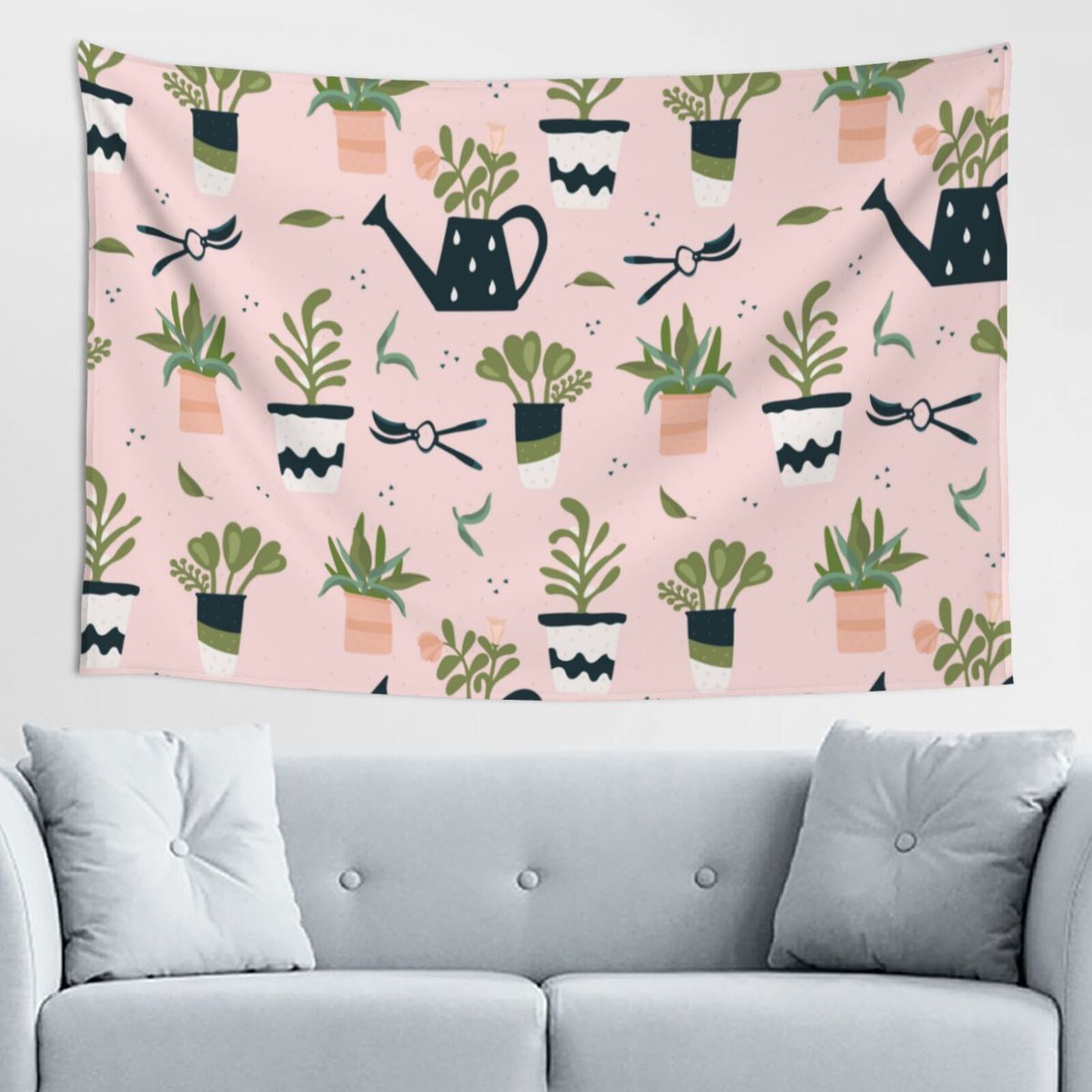 XMXT Wall Tapestry, Pink Potted Plants Wall Decor Tapestry for Bedroom ...