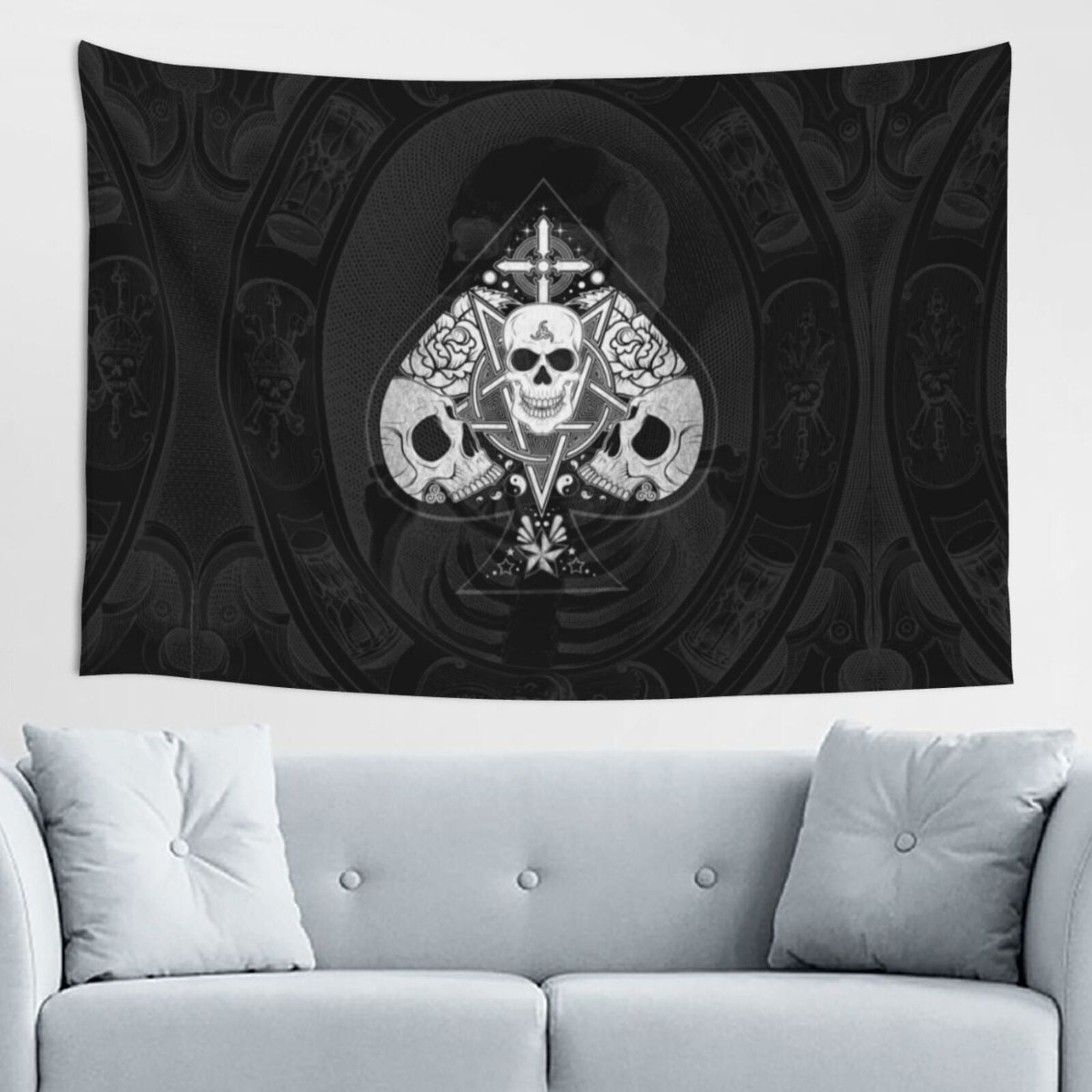 XMXT Wall Tapestry, Skeleton Ace Symbol Print Wall Decor Tapestry for ...