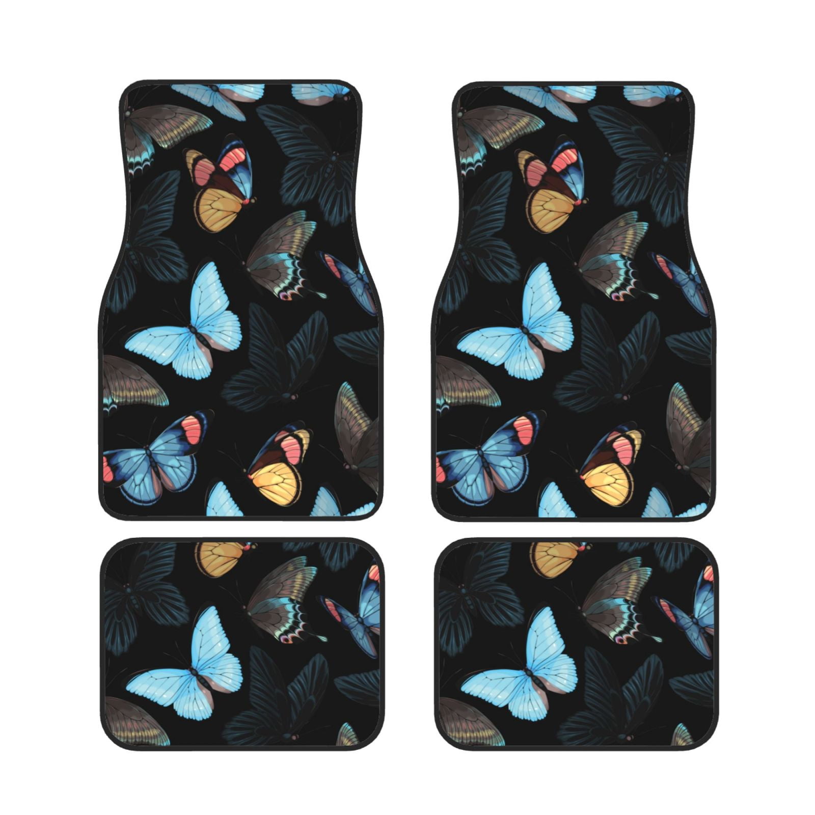 XMXT Waterproof Floor Mats for Cars, Black Background Colorful ...