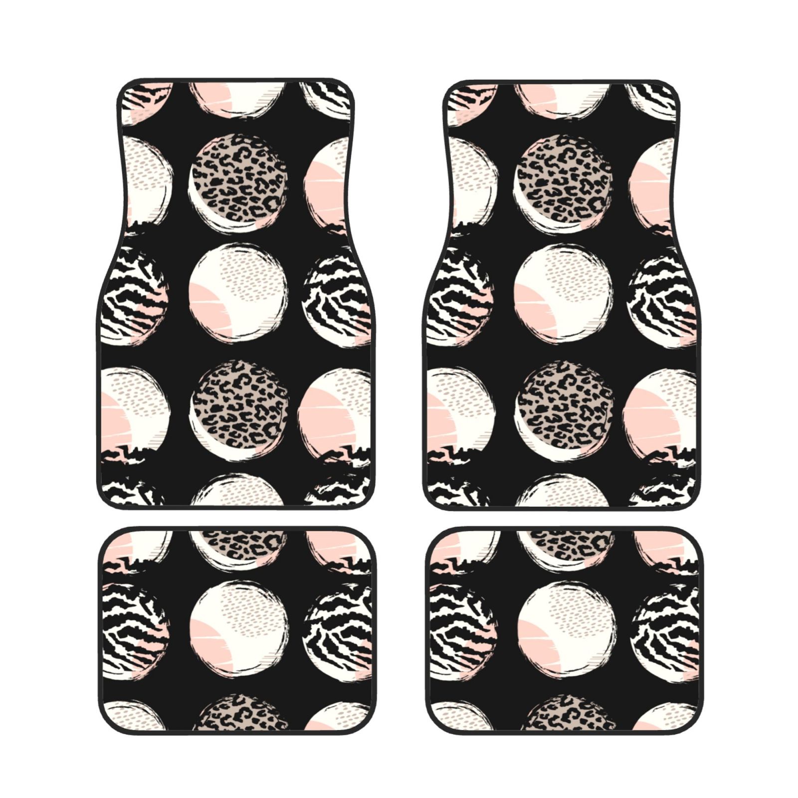 XMXT Waterproof Floor Mats for Cars, Dotted Pink Animal Print Non-Slip ...