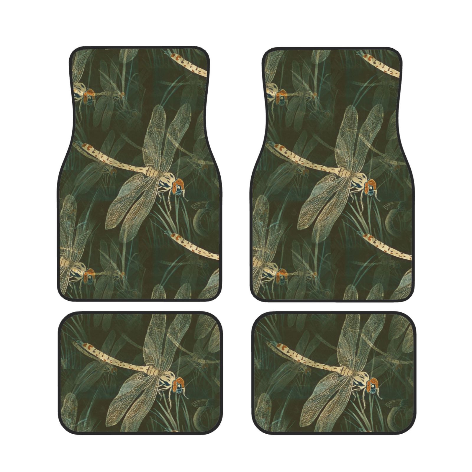XMXT Waterproof Floor Mats for Cars, Dragonfly Insect Print Car Floor ...