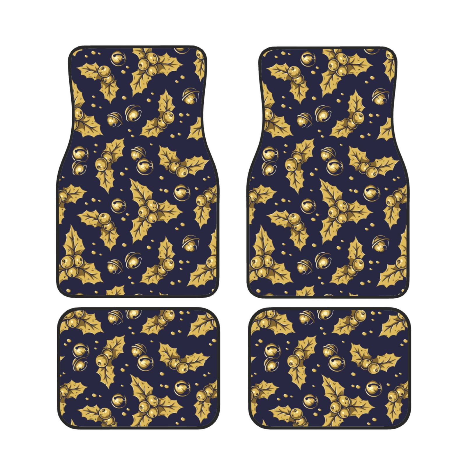 XMXT Waterproof Floor Mats for Cars, Yellow Bells Prints Non-Slip ...