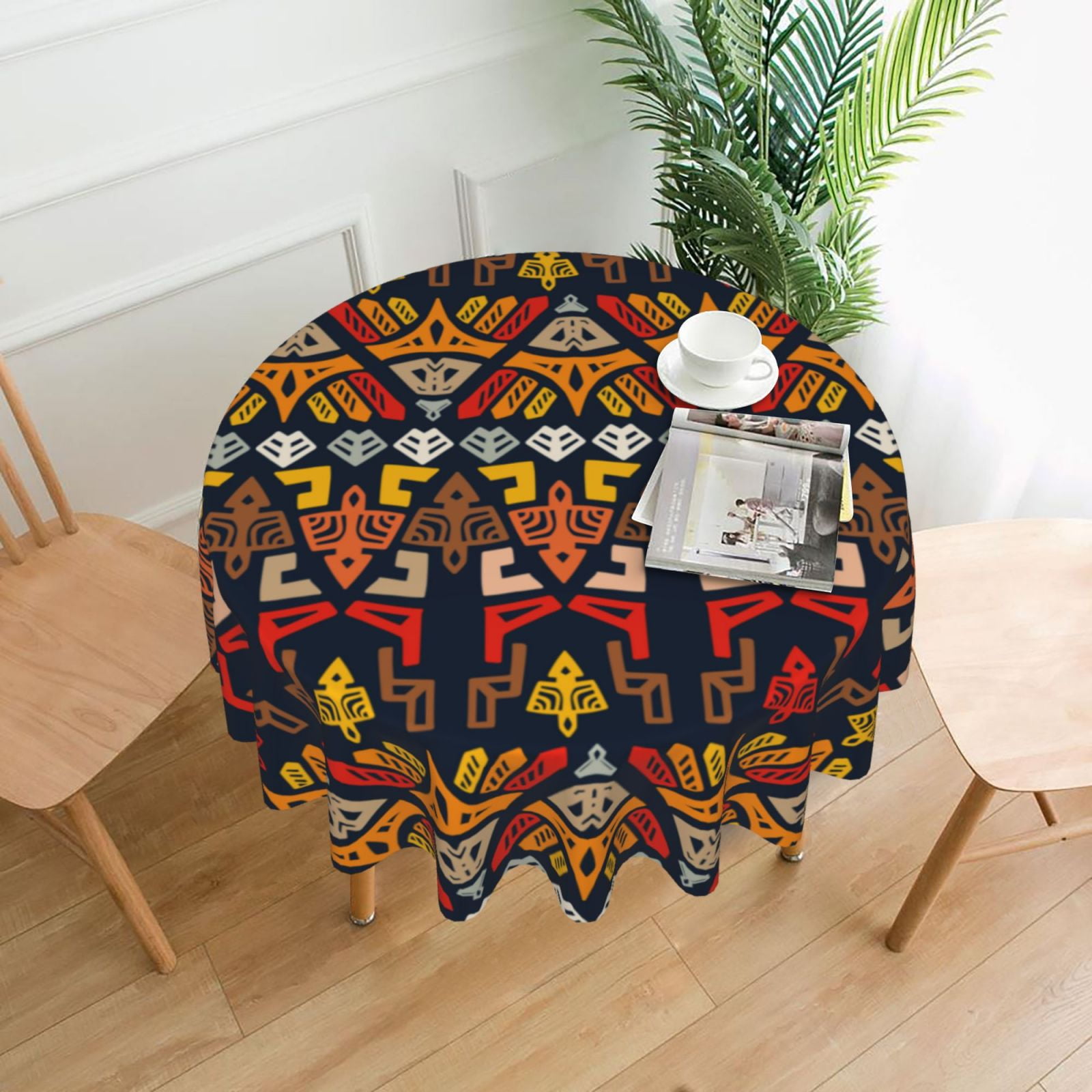 XMXT Waterproof Round Table Cloth, Southwest Ethnic Prints Tablecloth ...