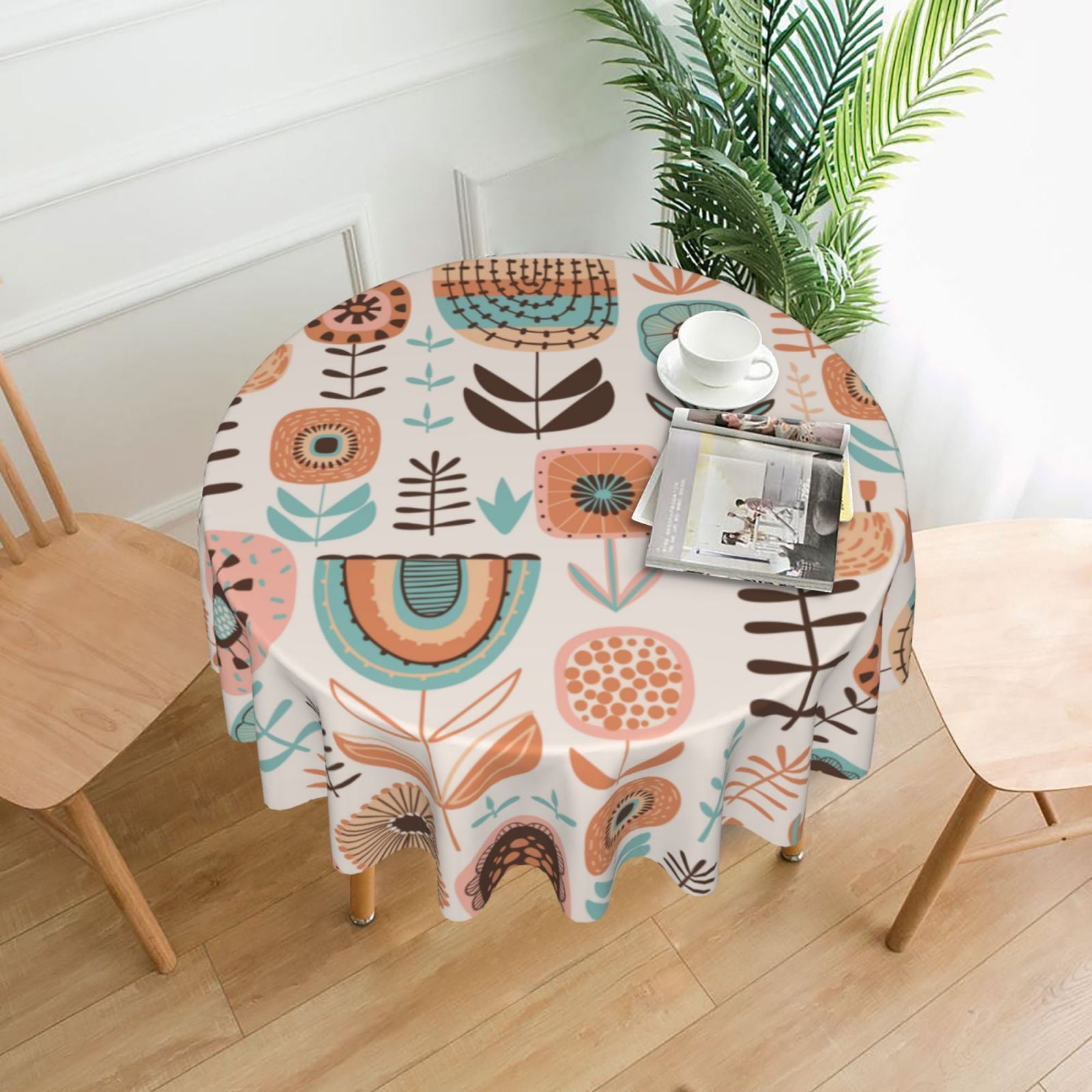 XMXT Waterproof Table Cloth, Bohemian Decor Abstract Flower Polyester ...
