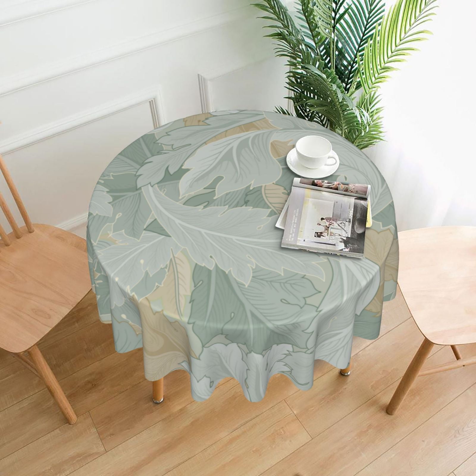 XMXT Waterproof Table Cloth, Classical Leaves Hand Painted Polyester ...