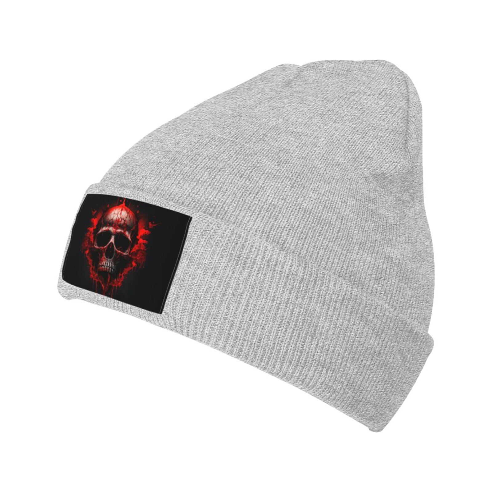 XMXT Winter Casual Beanie Hats for Men Women, Gothic Skull Blood Print ...
