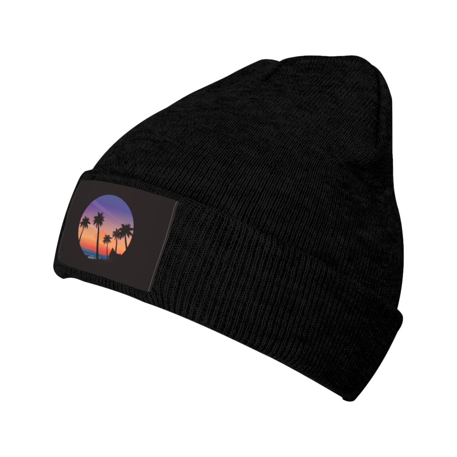 XMXT Winter Casual Beanie Hats for Men Women, Sunset Coconut Tree ...