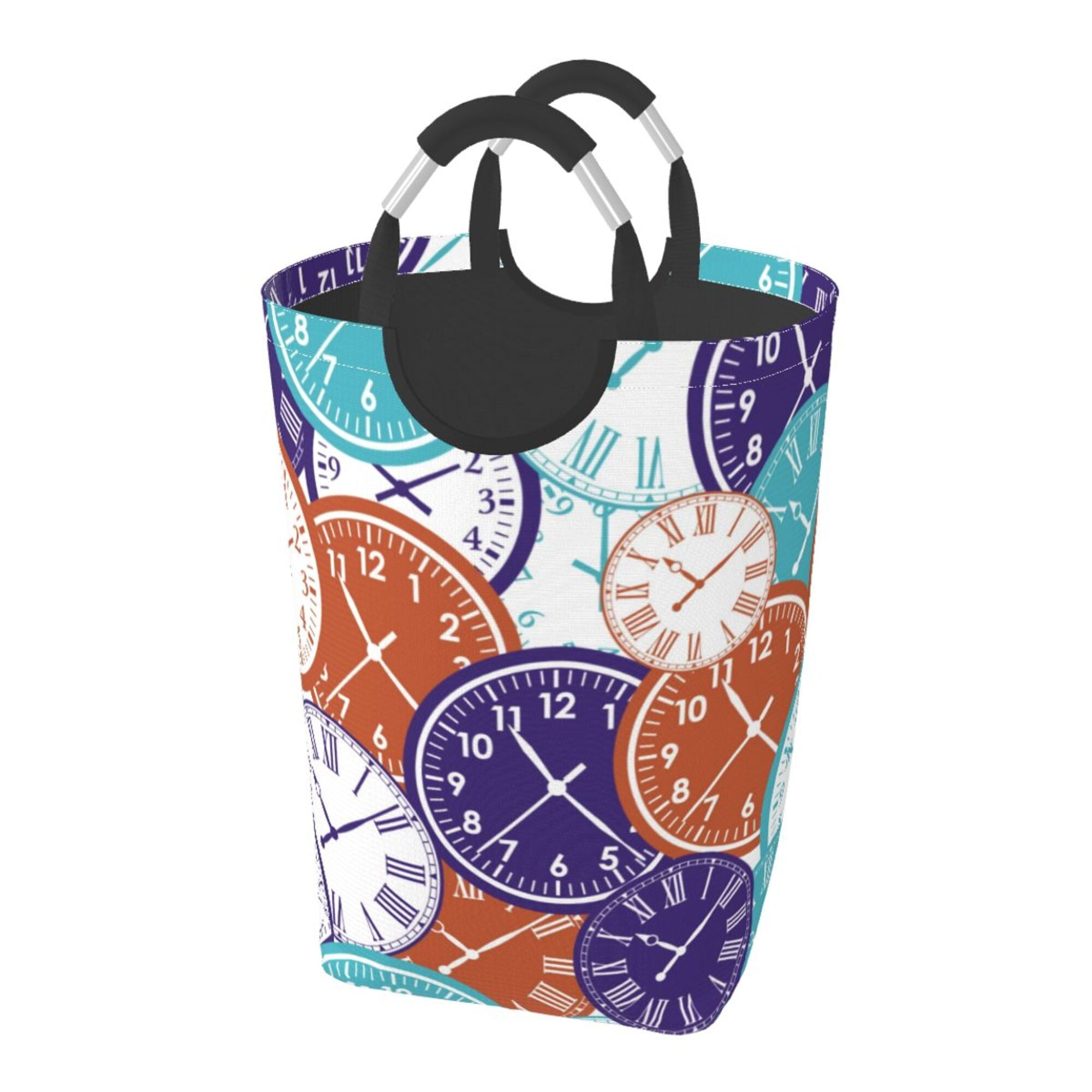 XMXY Abstract Coloured Seamless Clocks Rectangular Laundry Basket ...