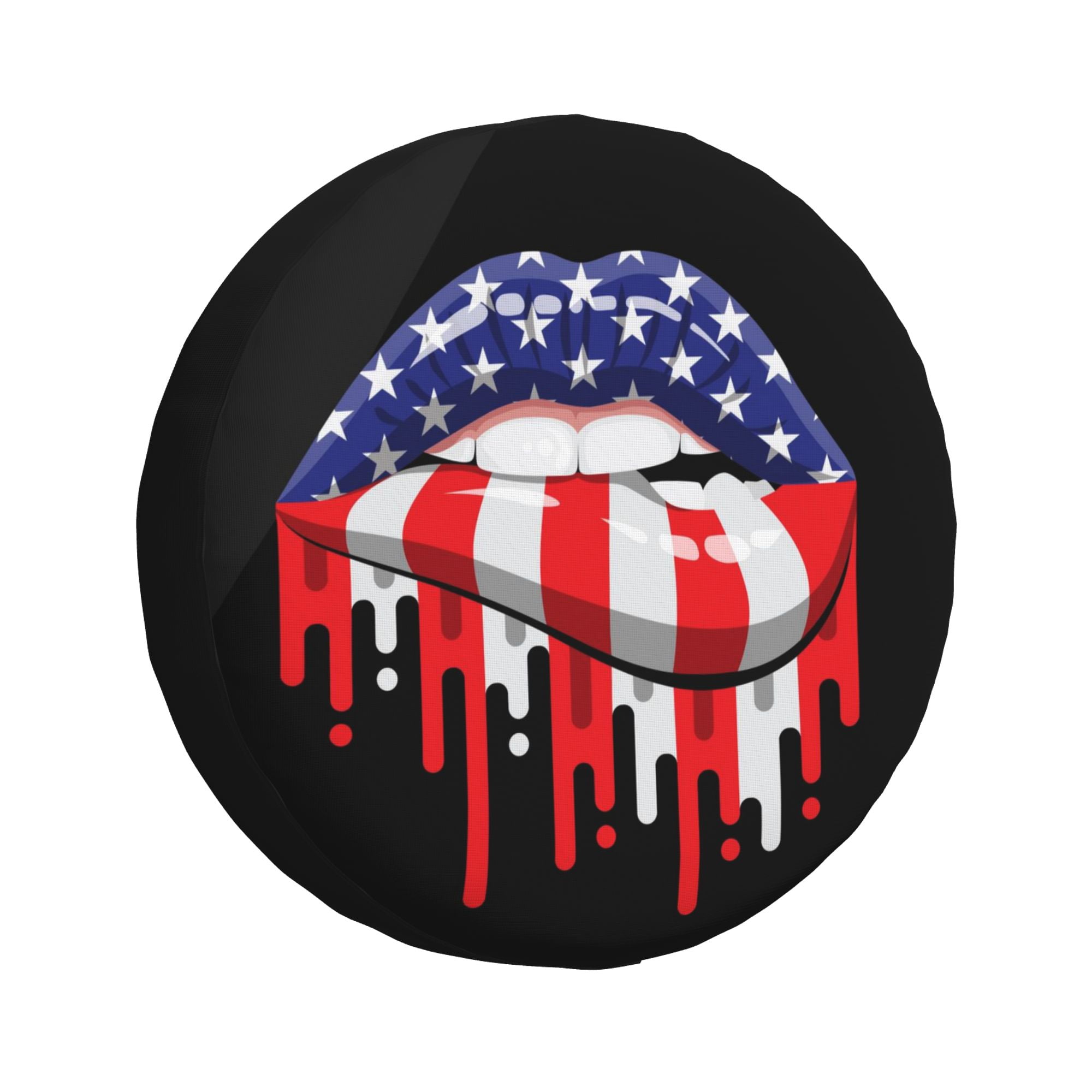 XMXY American Lips Flag Spare Tire Cover, Universal Waterproof Cover ...