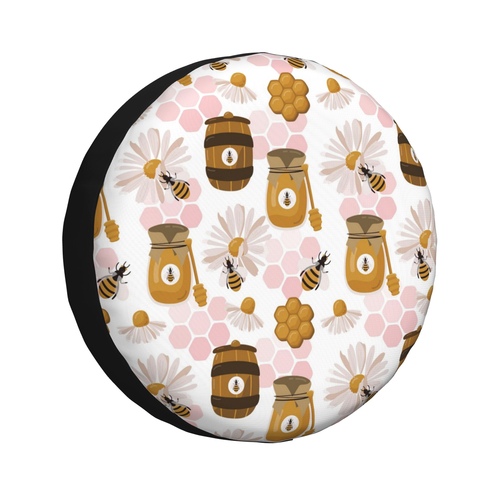 XMXY Bee Honey Jar Print Spare Tire Cover, Universal Waterproof Cover ...