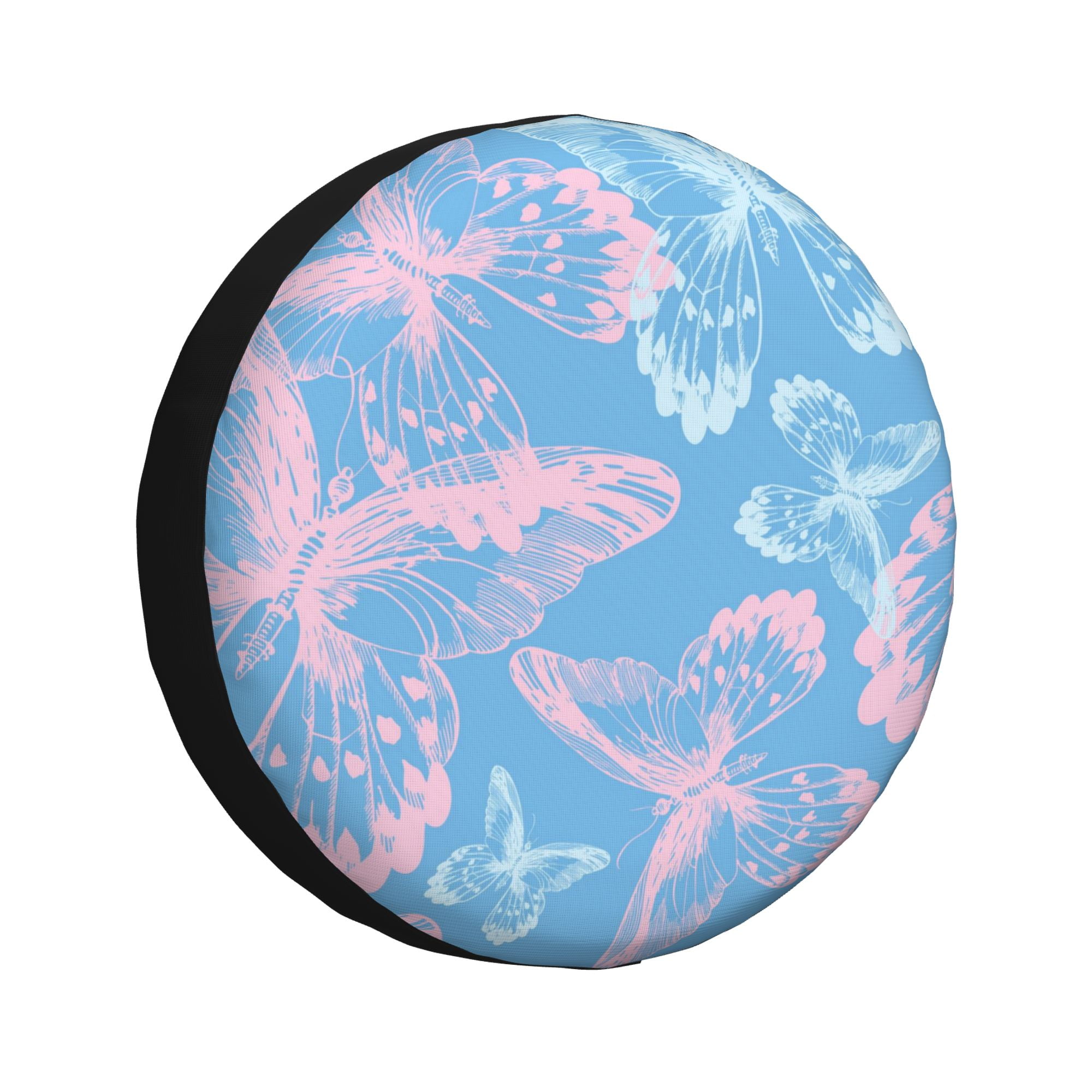XMXY Blue Linear Butterflies Spare Tire Cover, Universal Waterproof ...