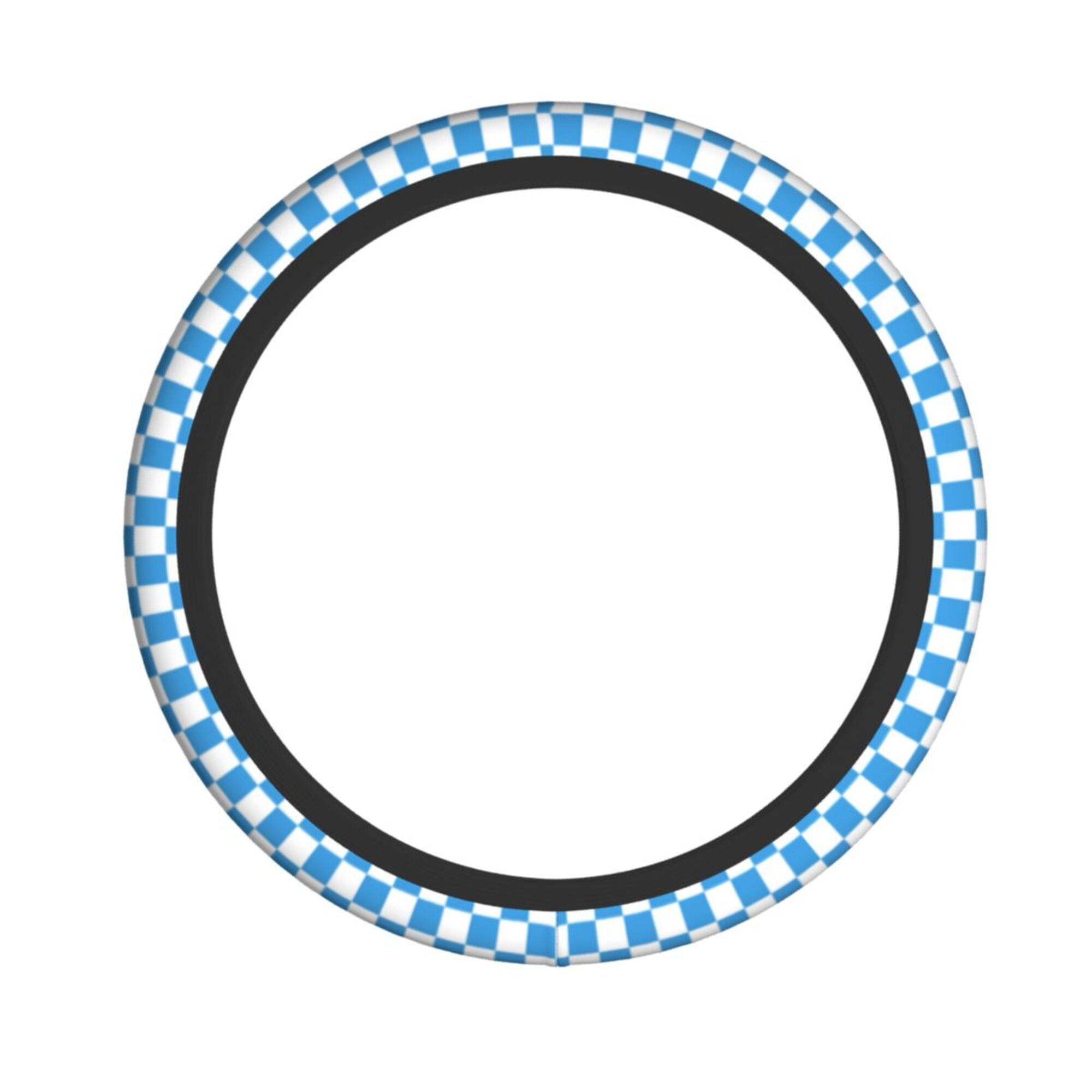 XMXY Car Steering Wheel Cover, Blue Checkerboard Grid Non-Slip Jeep ...