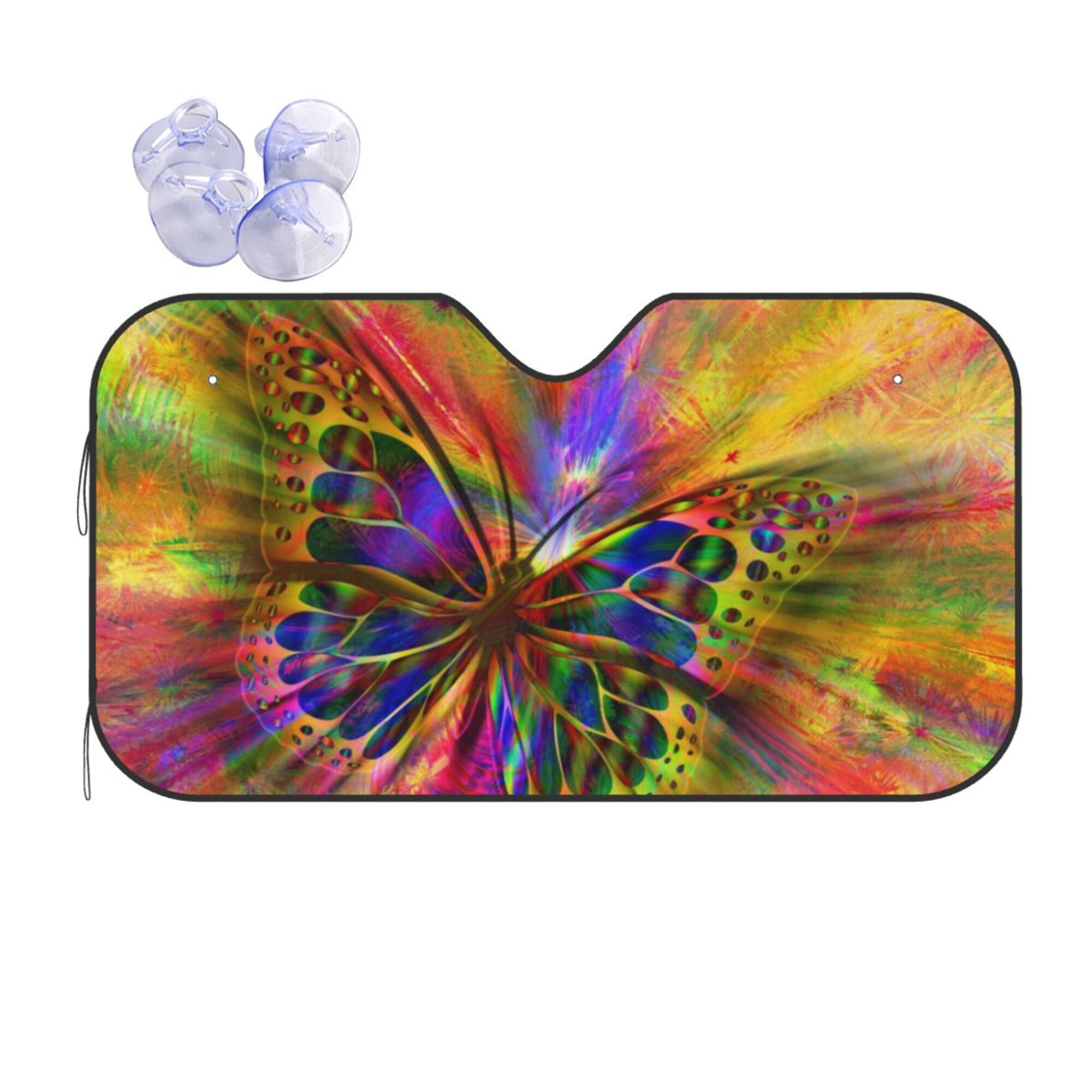 XMXY Car Sun Shade Windshield, Arrangement Butterfly Automotive Front ...