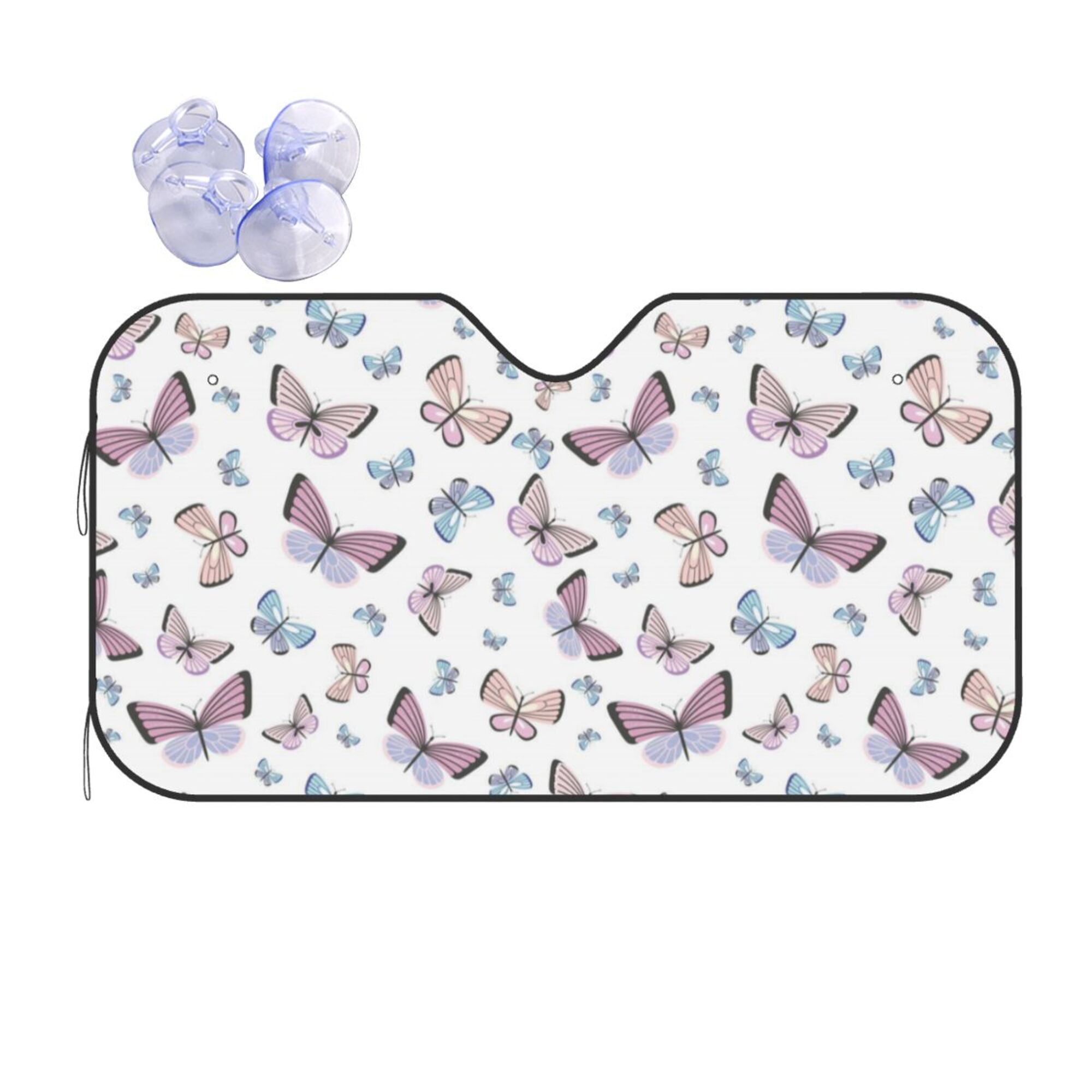 XMXY Car Sun Shade Windshield, Cute Texture Butterfly Automotive Front ...
