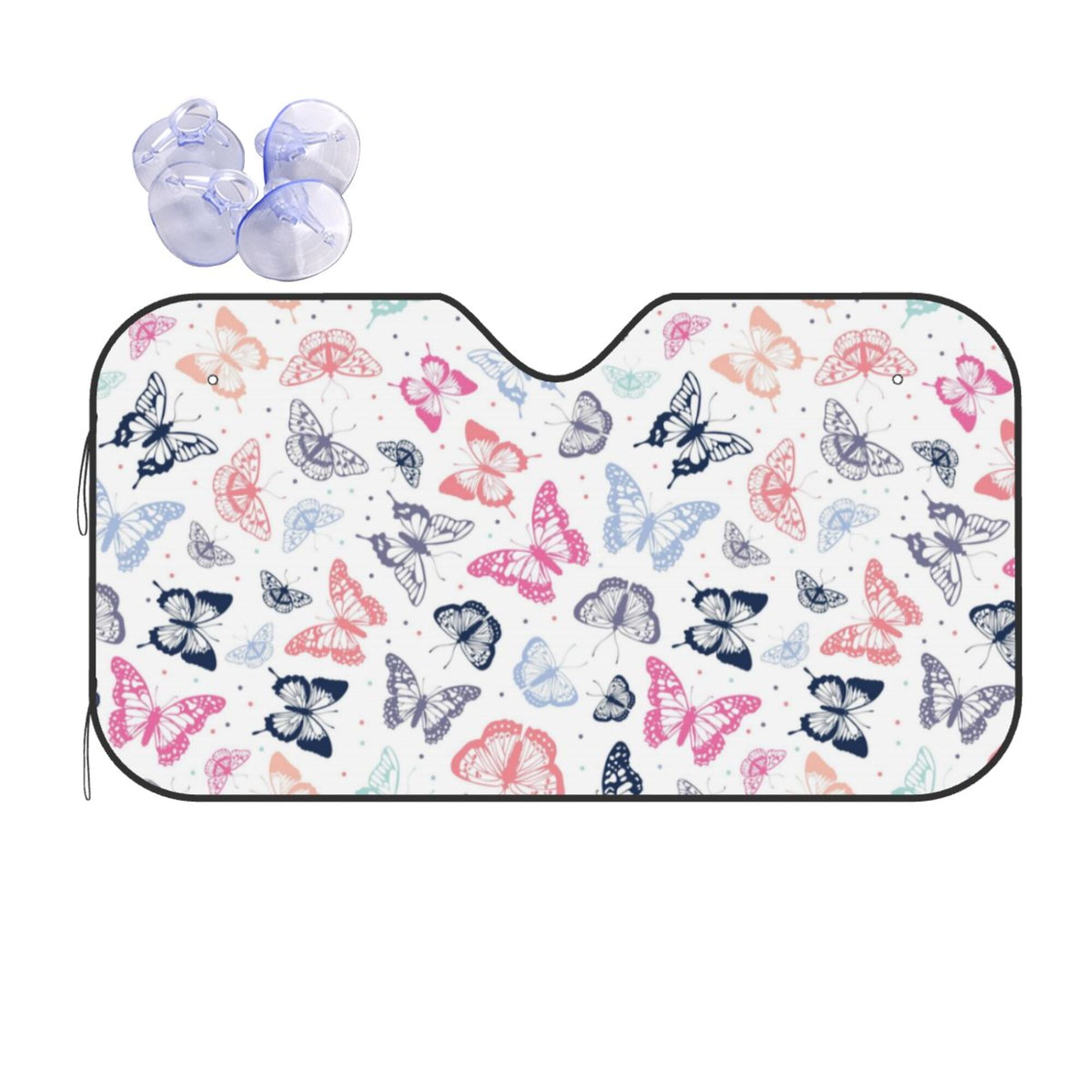 XMXY Car Sun Shade Windshield, Multicolor Hand Painted Butterflies ...