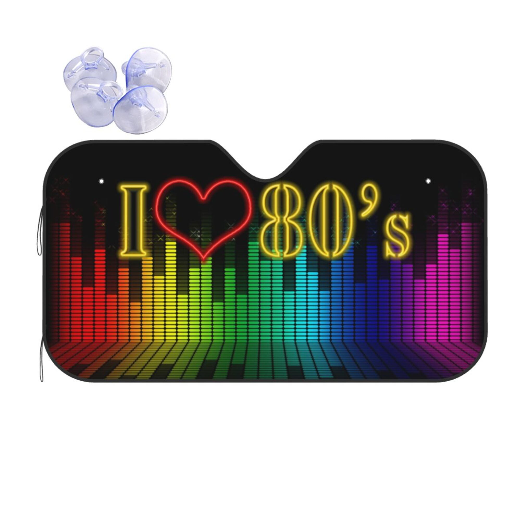 XMXY Car Sun Shade Windshield, Music Colors 80'S Automotive Front ...