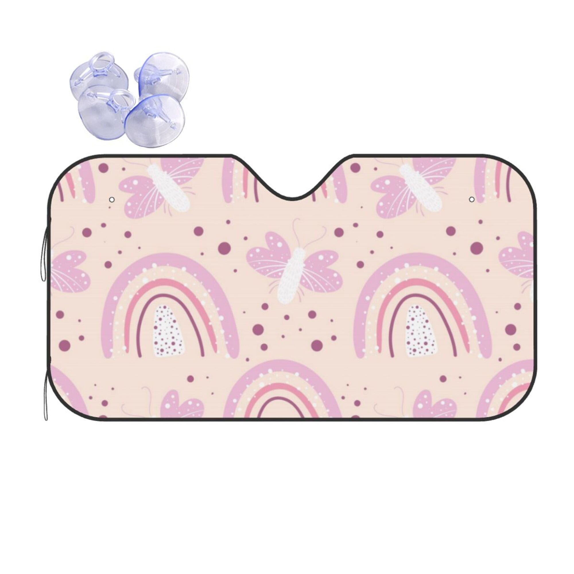 XMXY Car Sun Shade Windshield, Pastel Butterflies Rainbow Automotive ...