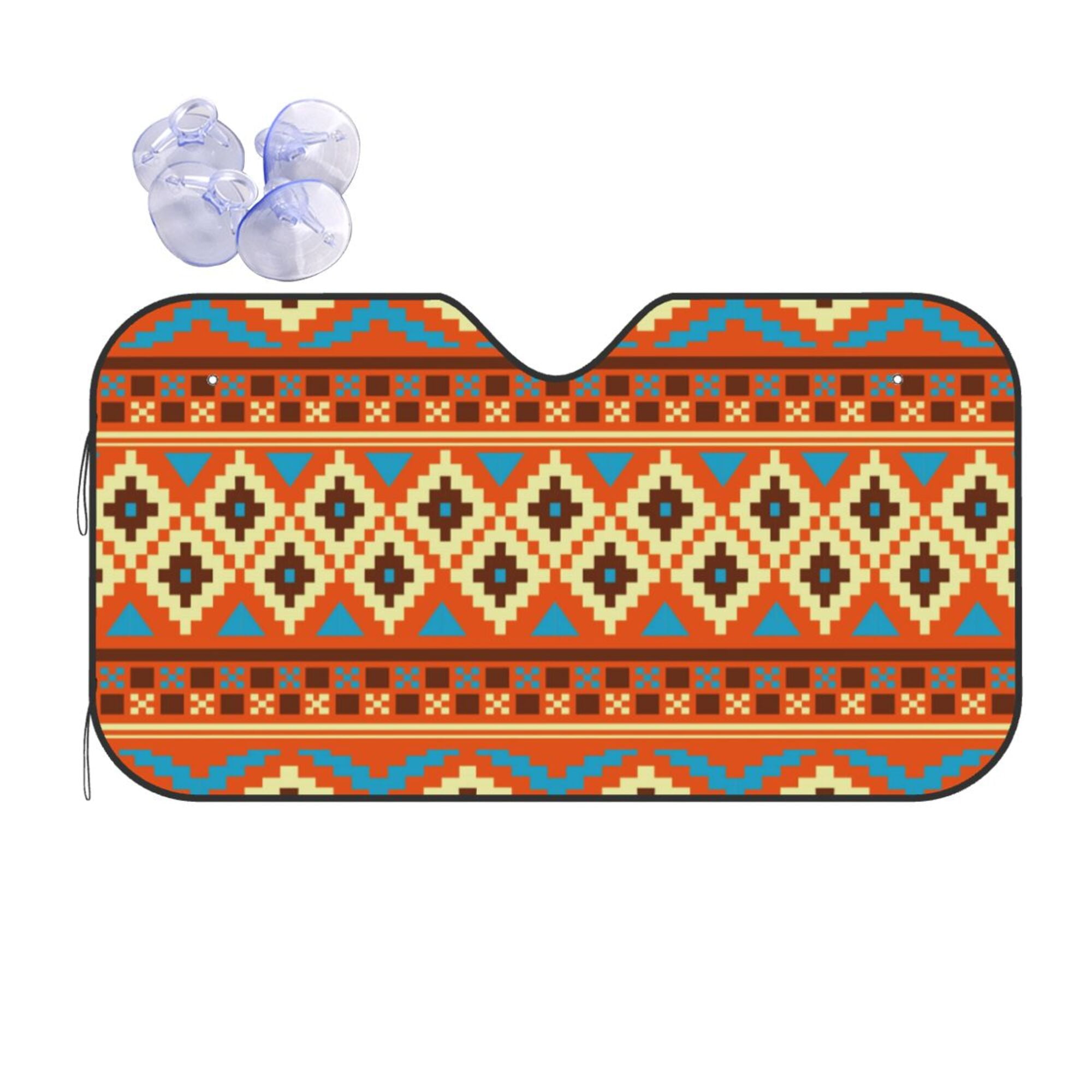 XMXY Car Sun Shade Windshield, Retro Tribe Aztec Geometry Automotive ...