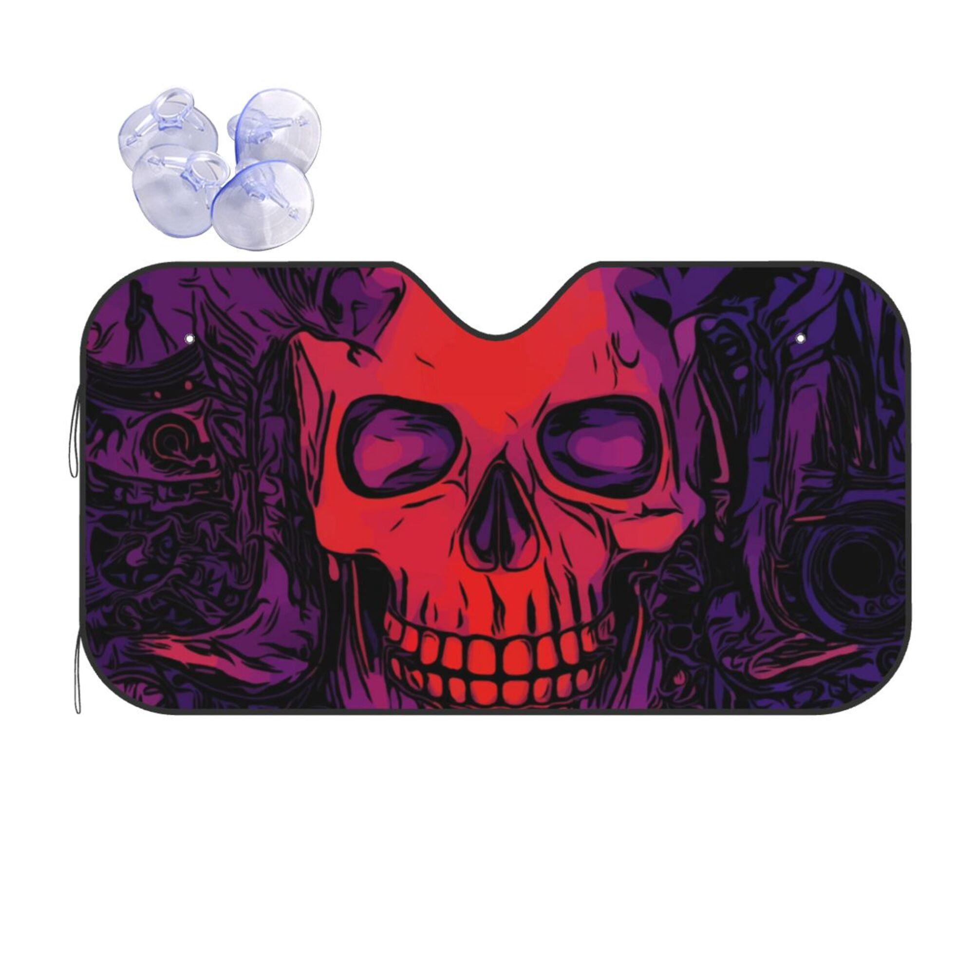 XMXY Car Sun Shade Windshield, Skull Purple Death Goth Automotive Front ...