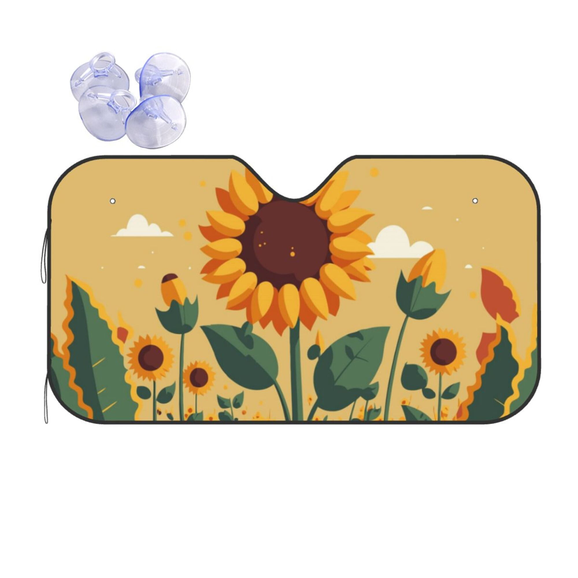 XMXY Car Sun Shade Windshield, Sunflower Nature Landscape Automotive ...