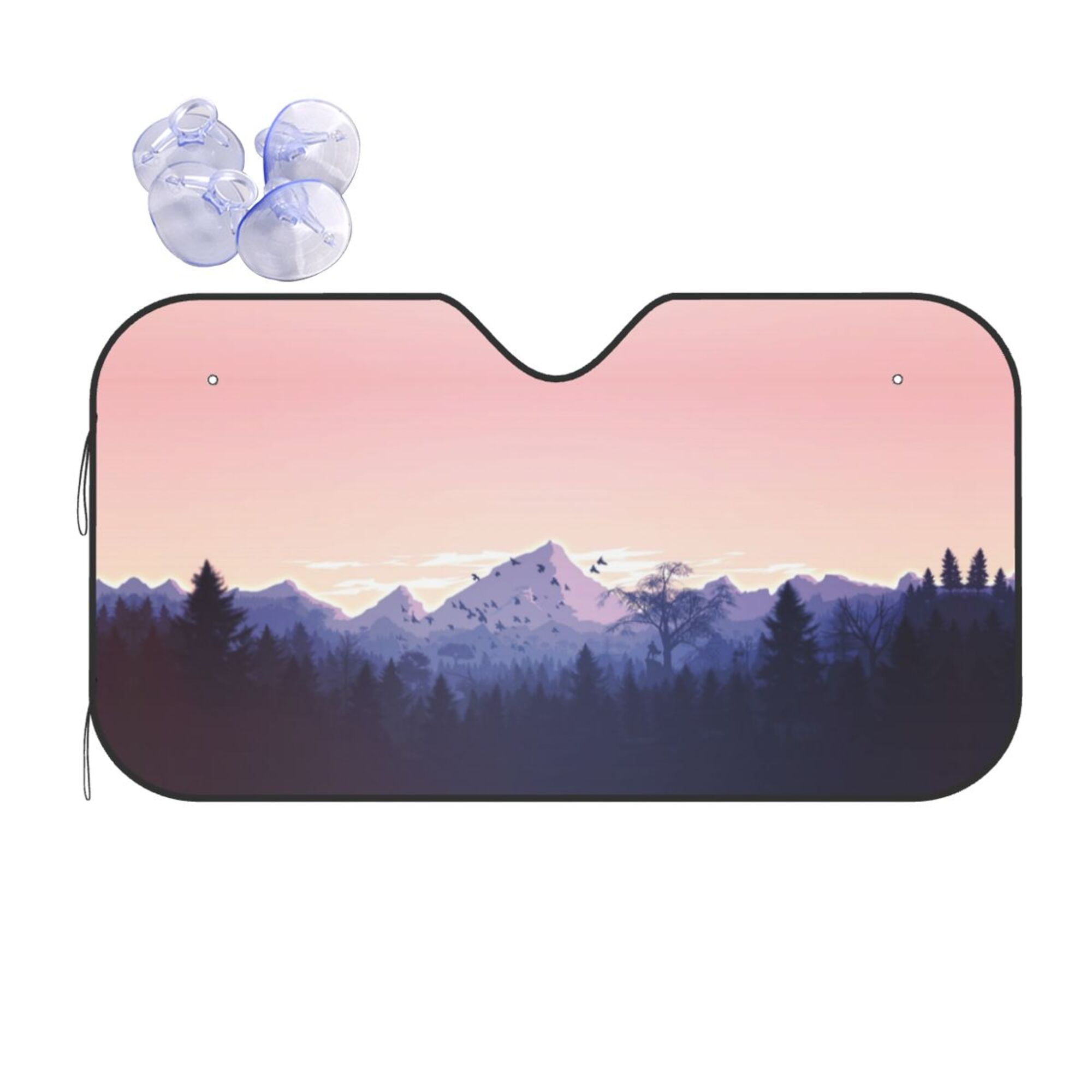 XMXY Car Sun Shade Windshield, Sunset Forest Automotive Front Window ...