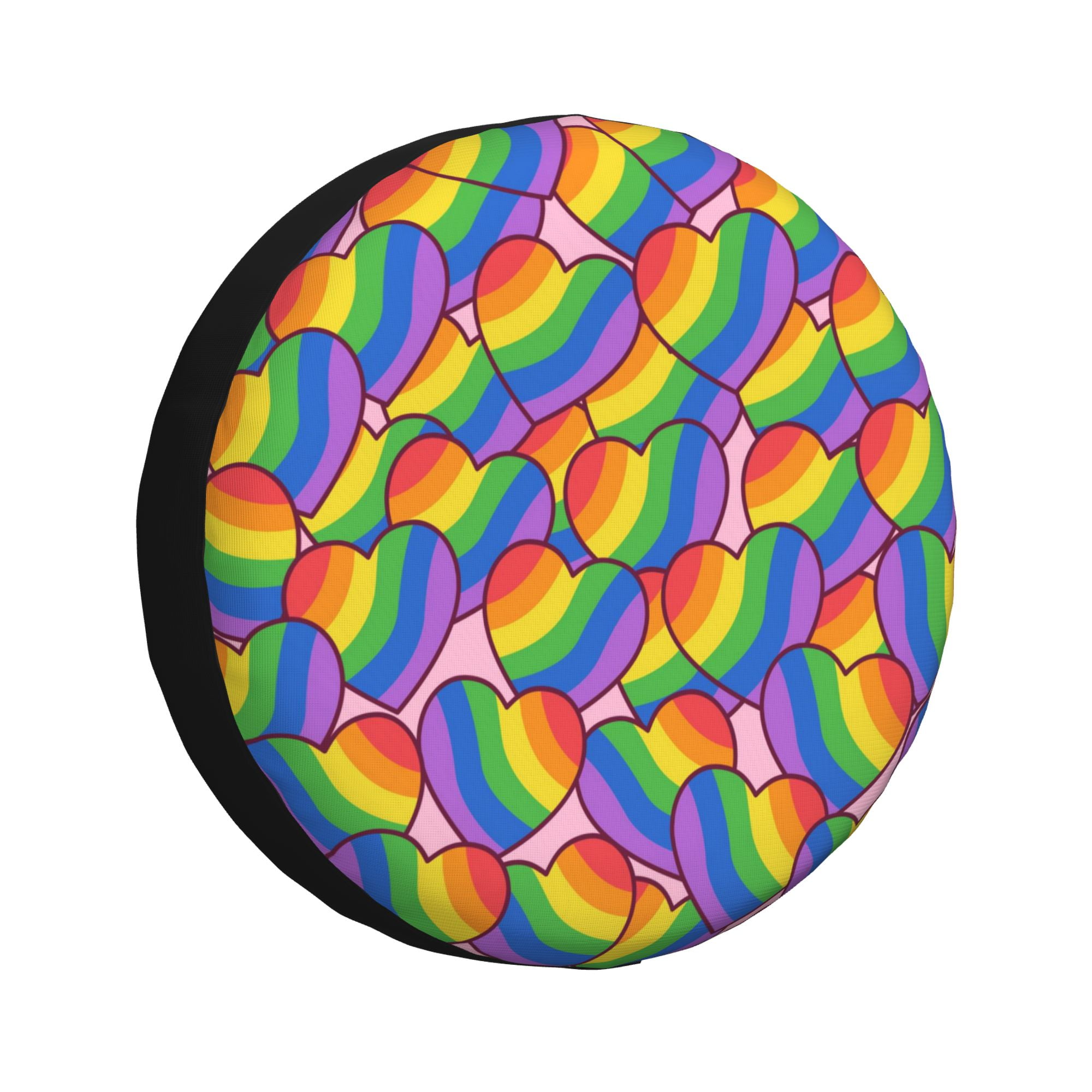 XMXY Colorful Rainbow Heart Spare Tire Cover, Universal Waterproof ...