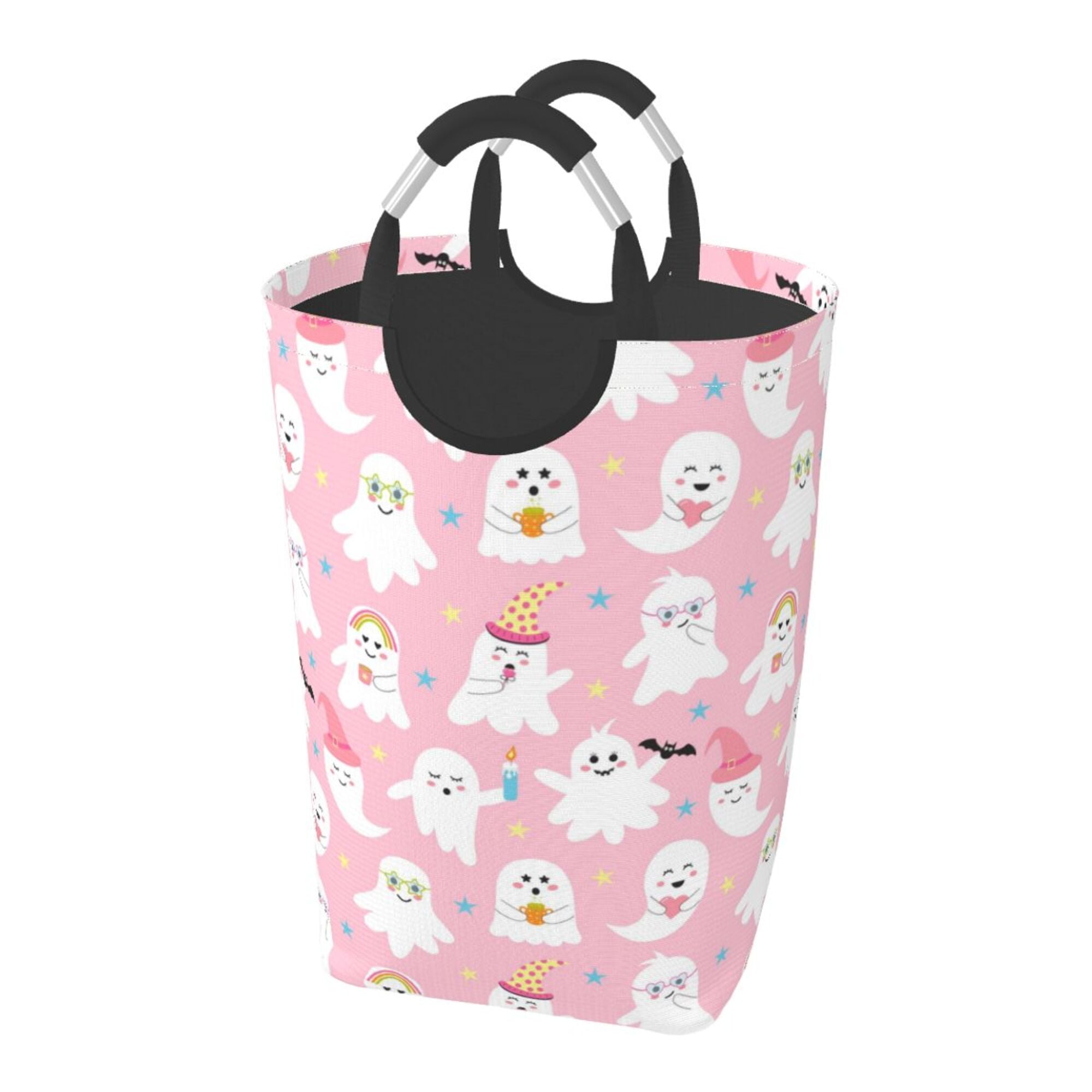 XMXY Cute Pink Ghost Creepy Boo Rectangular Laundry Basket Organizer ...