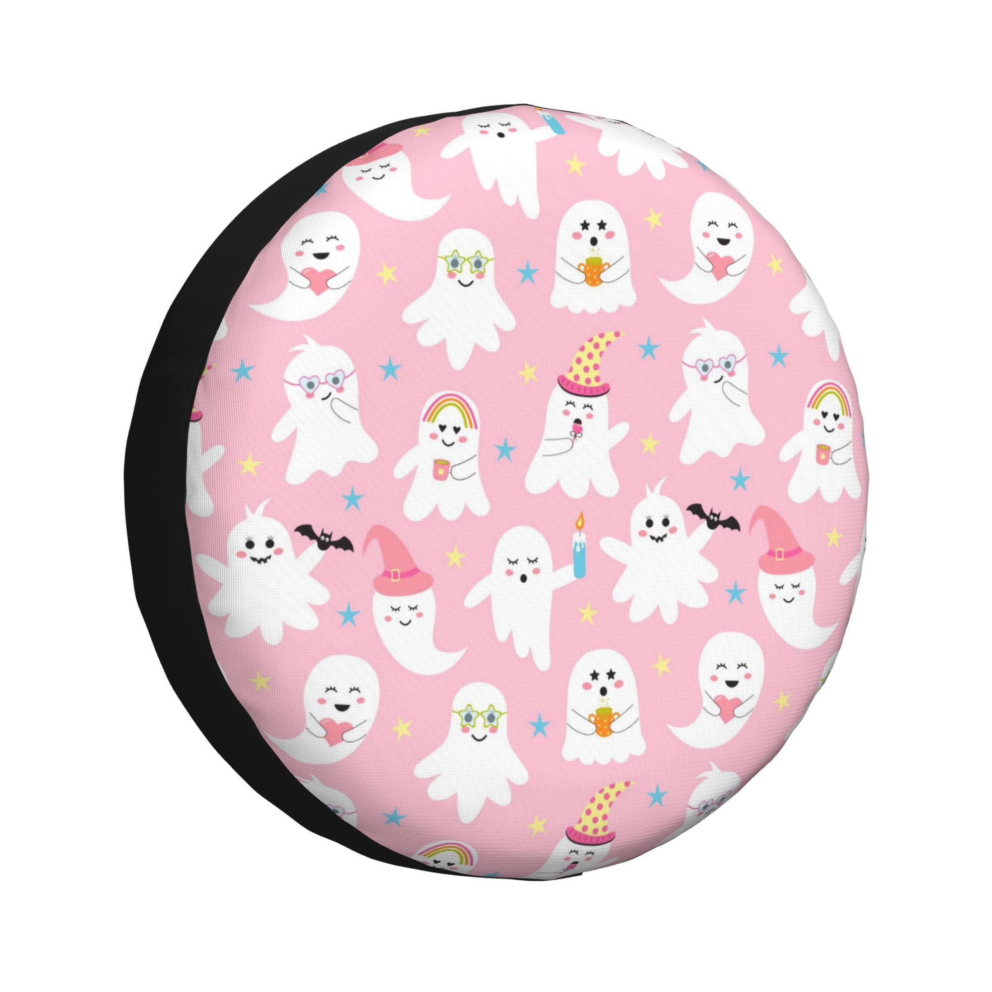 XMXY Cute Pink Ghost Creepy Boo Spare Tire Cover, Universal Waterproof ...