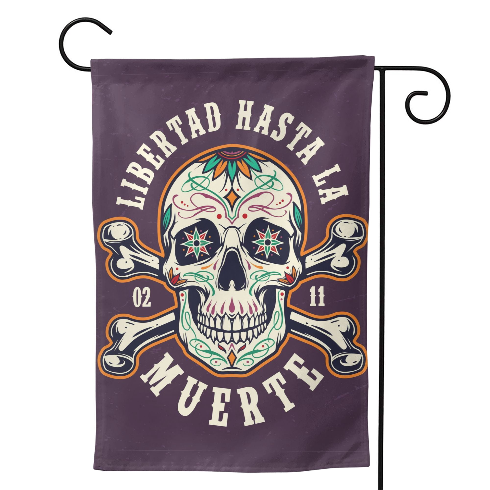 XMXY Dia De Los Muertos Colorful Badge Garden Flags Double Sided ...