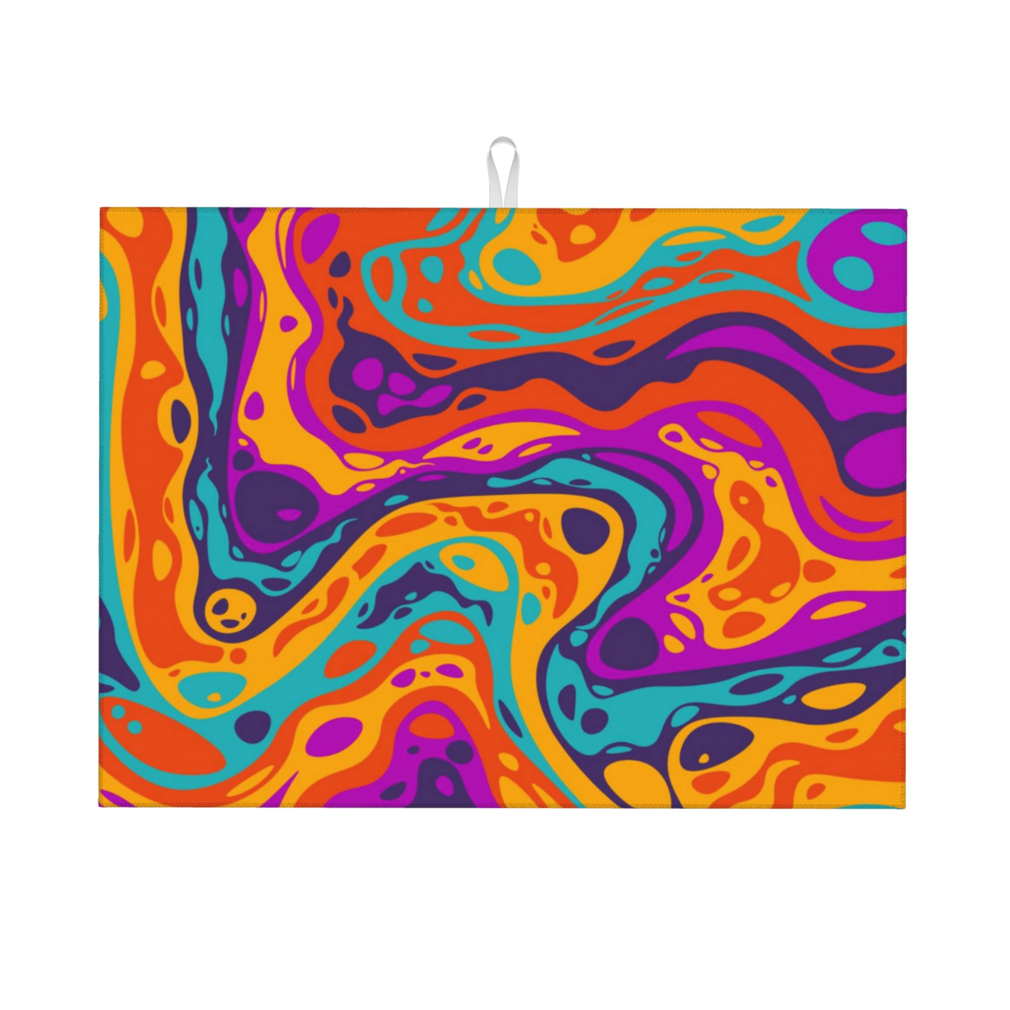 XMXY Dish Drying Mat for Kitchen Counter, Abstract Psychedelic Groovy ...