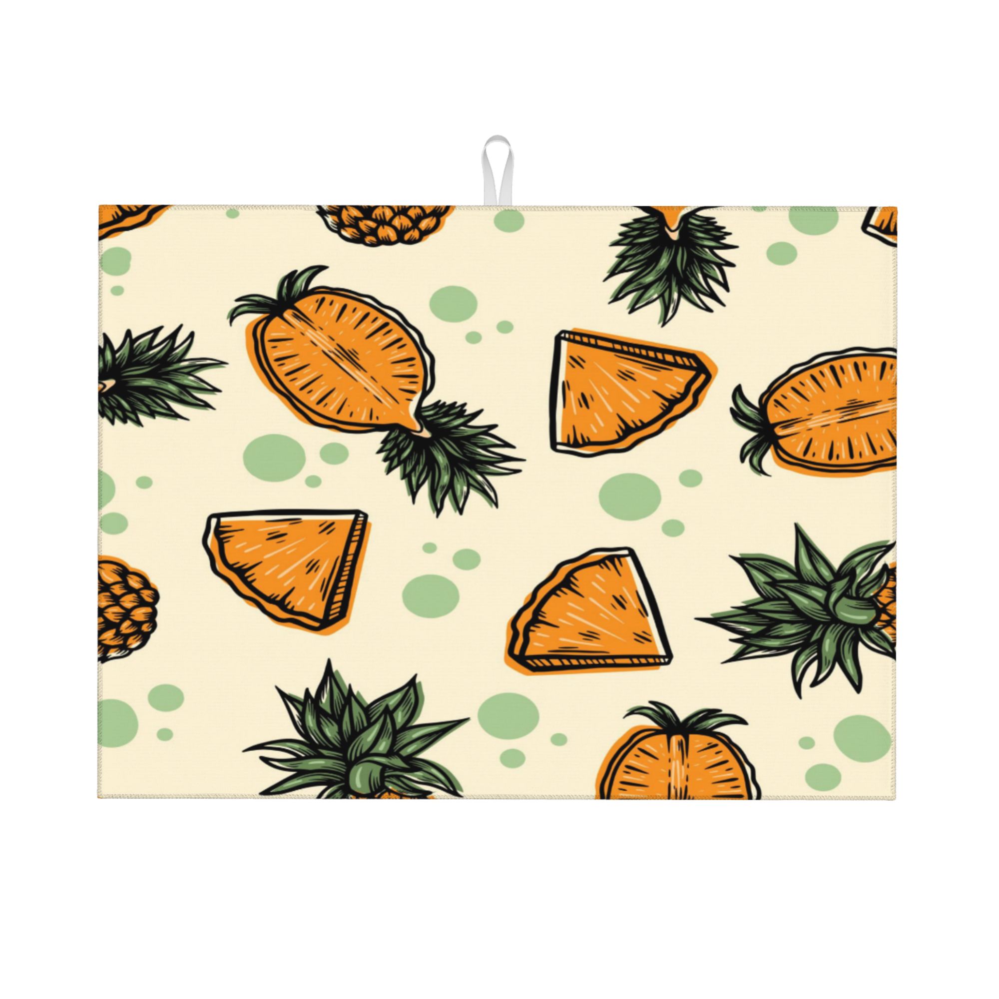 XMXY Dish Drying Mat for Kitchen Counter, Pineapple Fruit Seamless ...