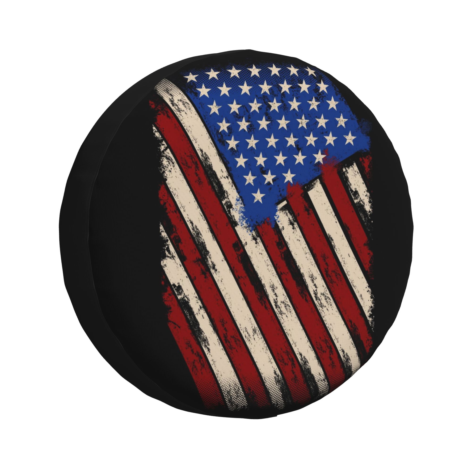 XMXY Distress Style American Flag Spare Tire Cover, Universal Waterproof Cover for Jeep RV Tire ...
