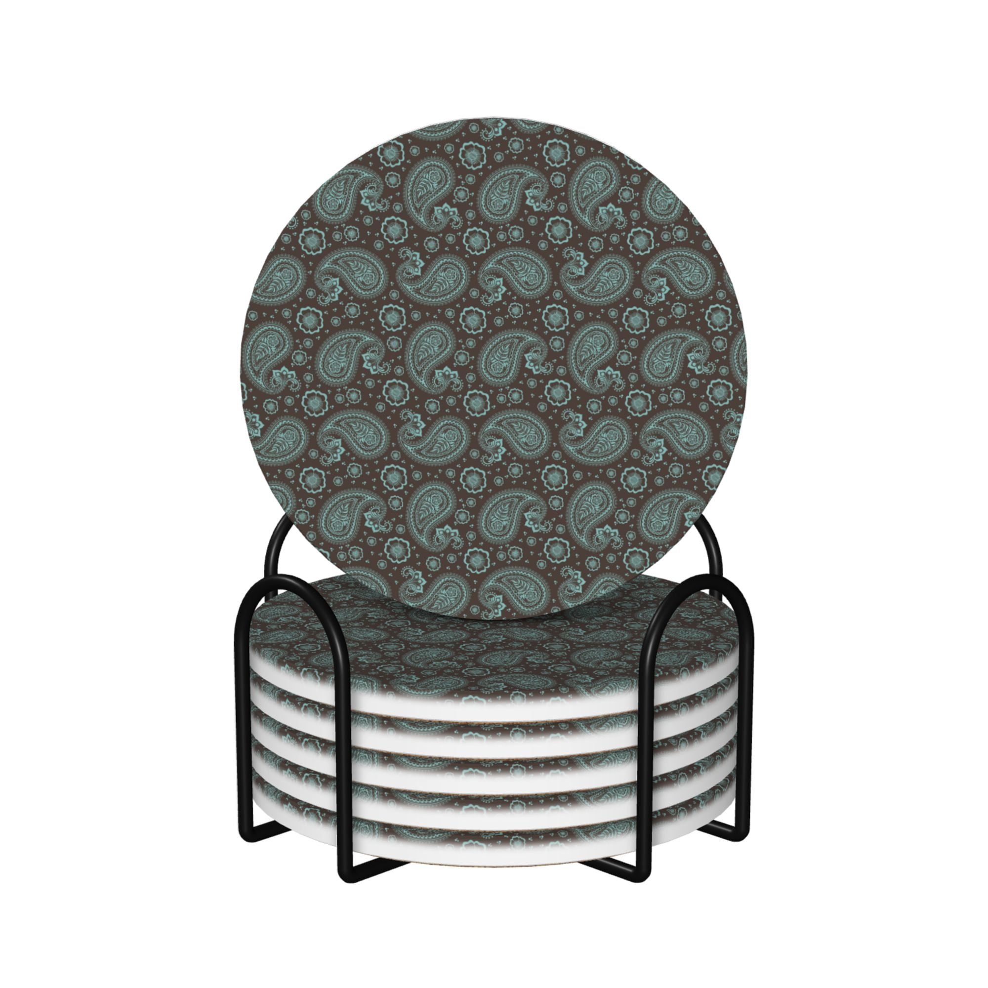 XMXY Drink Coasters with Holder for Coffee Table, Arabesque Ethnic Form ...