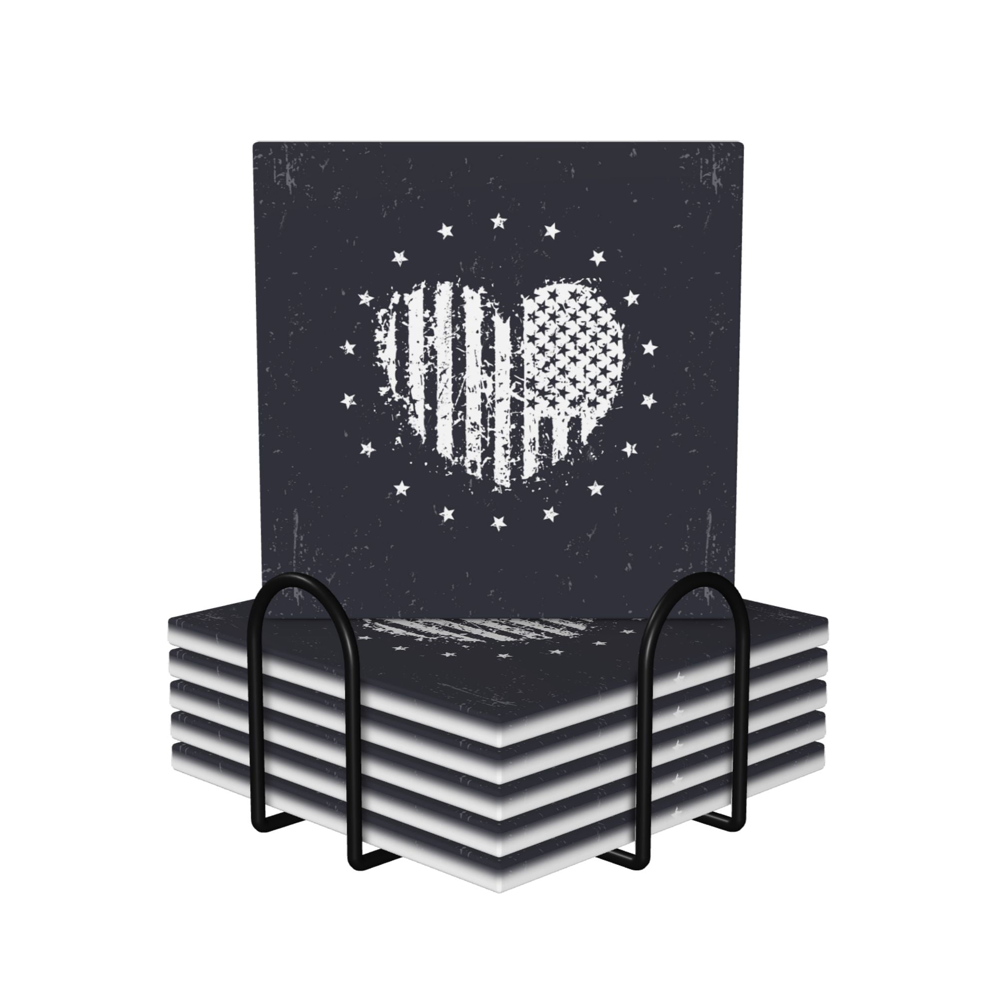 XMXY Drink Coasters with Holder for Coffee Table, Abstract Patriotic ...