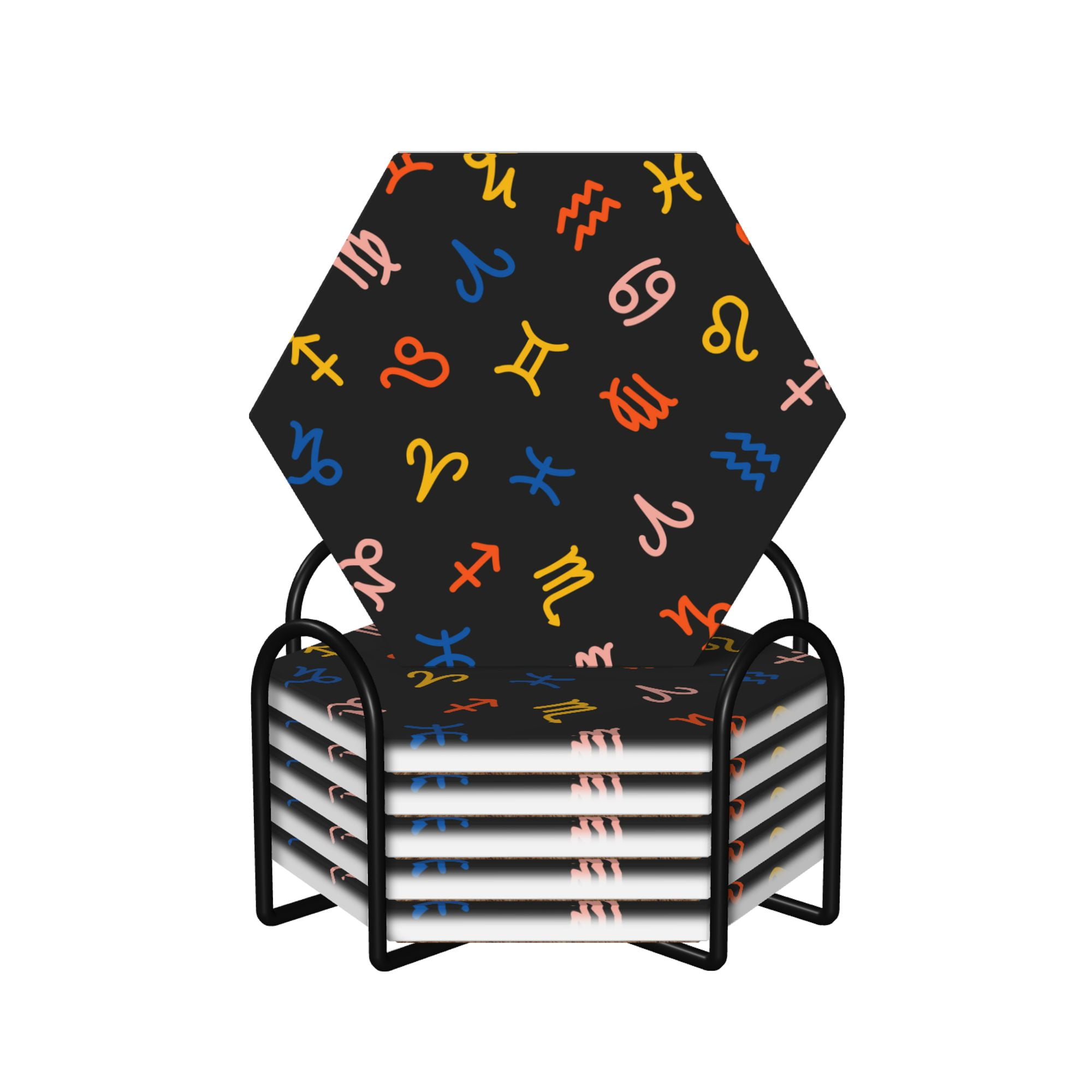XMXY Drink Coasters with Holder for Coffee Table, Multiple Strange ...