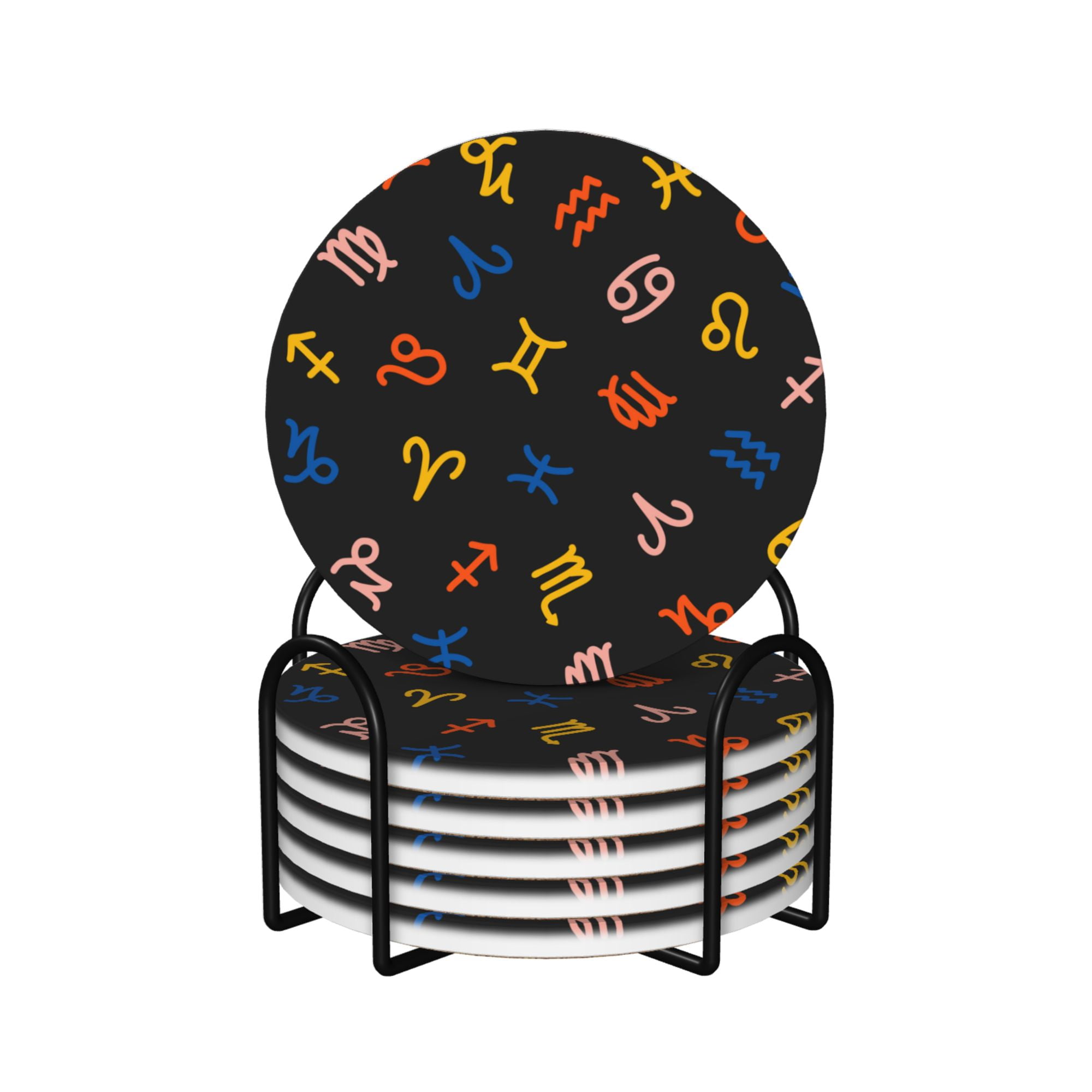 XMXY Drink Coasters with Holder for Coffee Table, Multiple Strange ...