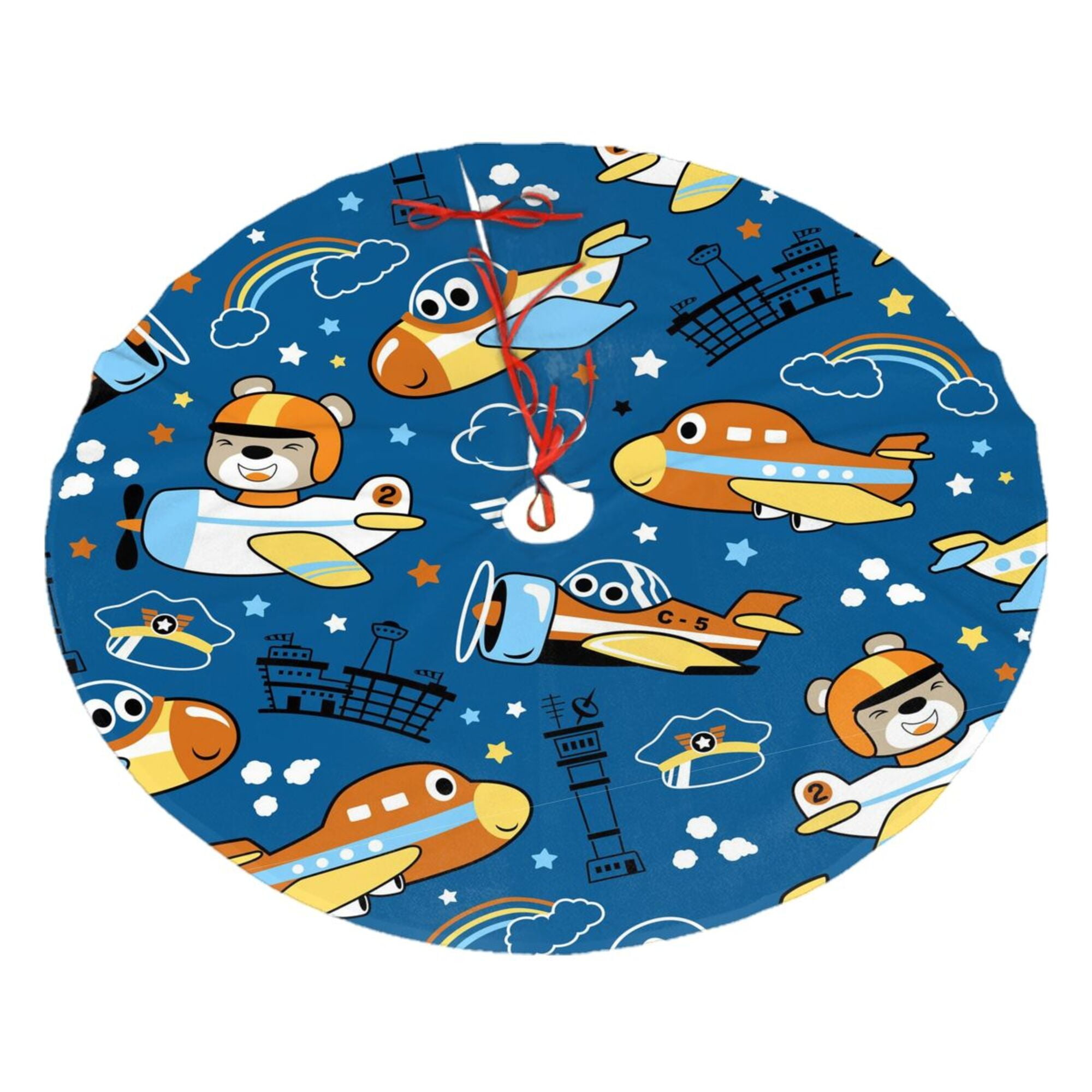 XMXY Halloween Christmas Tree Skirt, Cartoon Bear Submarine Holiday ...