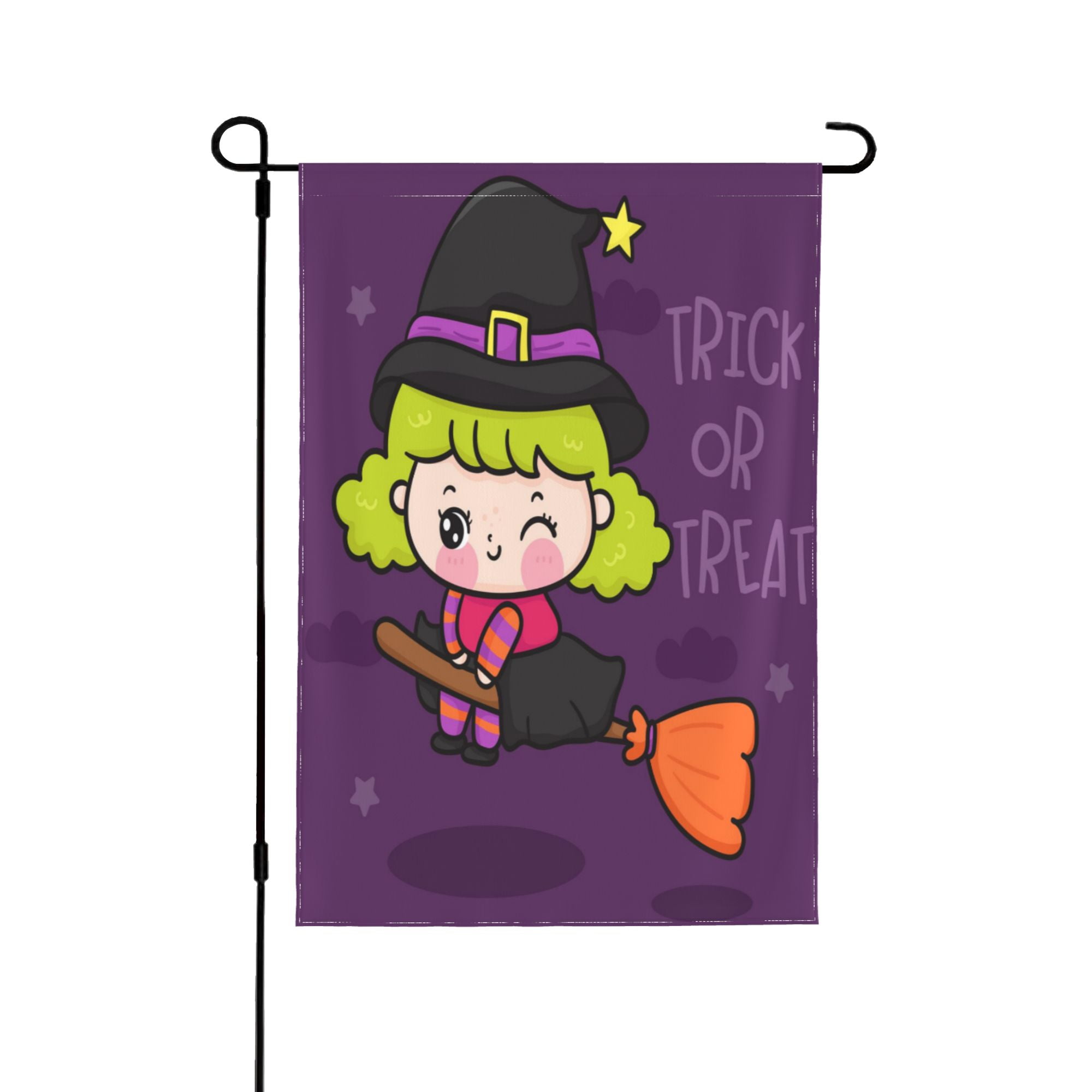XMXY Halloween Witch Ride Broom Garden Flags Double Sided,Farmhouse ...