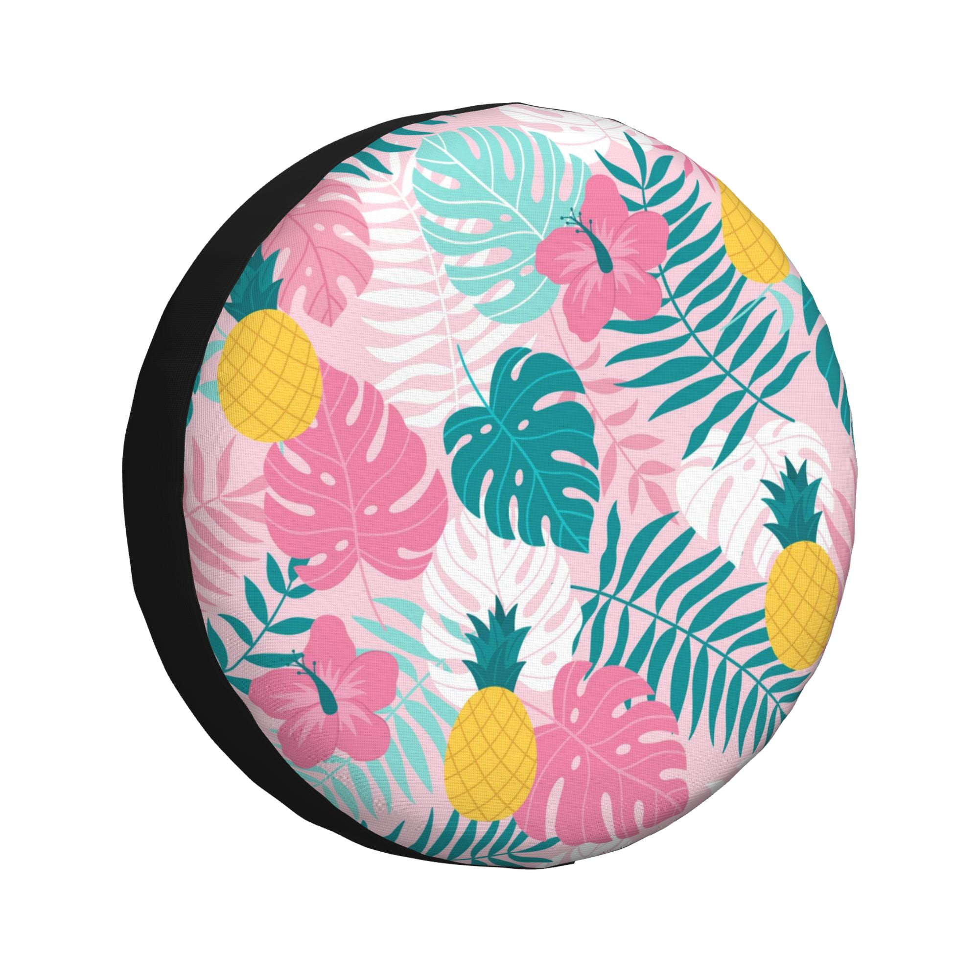 XMXY Hibiscus Flower Pineapple Spare Tire Cover, Universal Waterproof ...