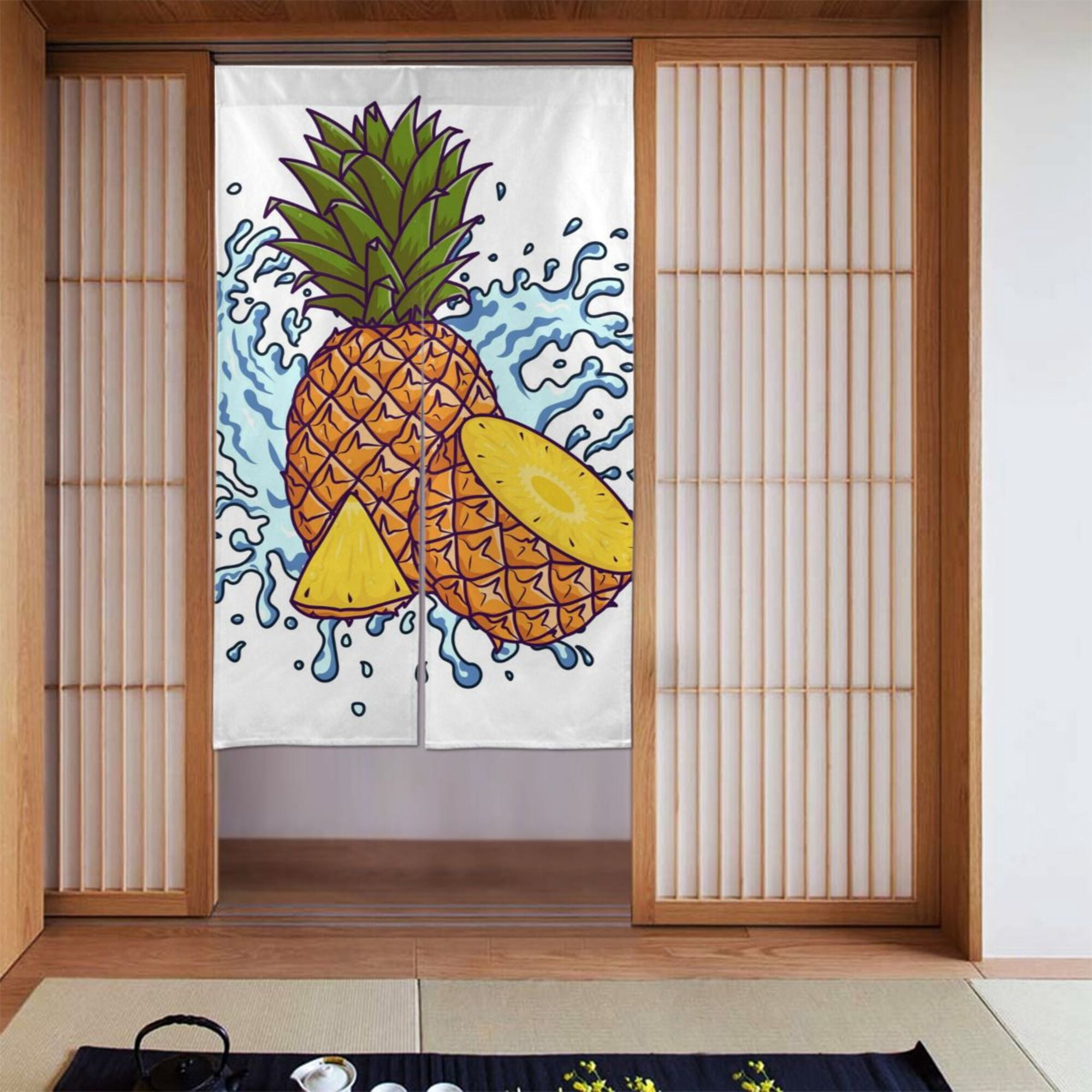 XMXY Japanese Doorway Curtain Noren, Pineapple Juice Drip Splash Door ...