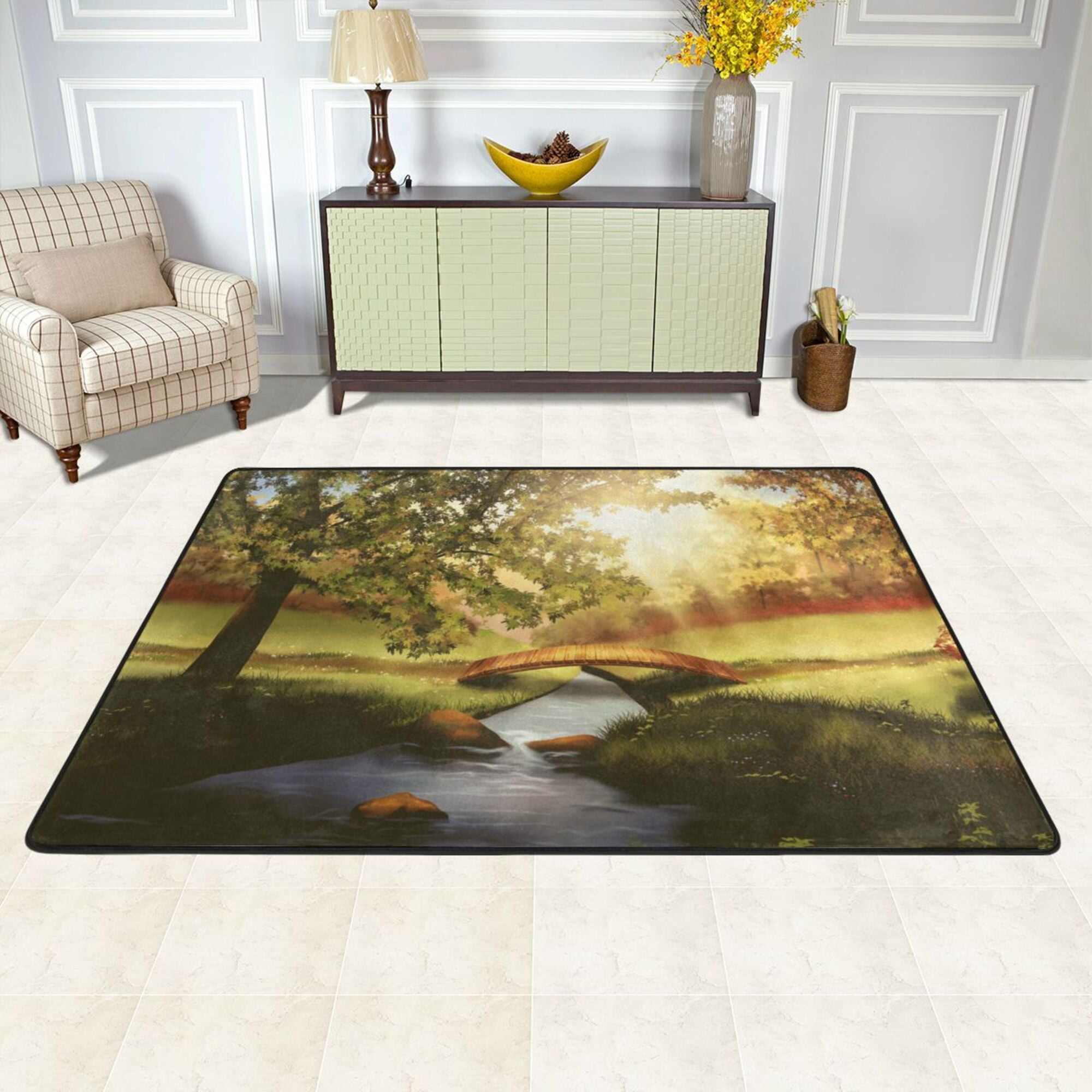 XMXY Landscape Nature Area Rugs Doormat Outdoor Entrance, Facecloth Non ...