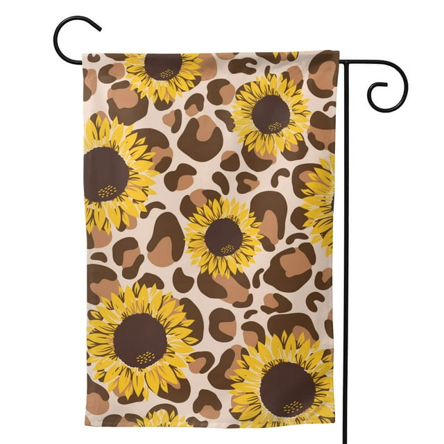 XMXY Leopard Print Sunflower Garden Flags Double Sided,Farmhouse ...
