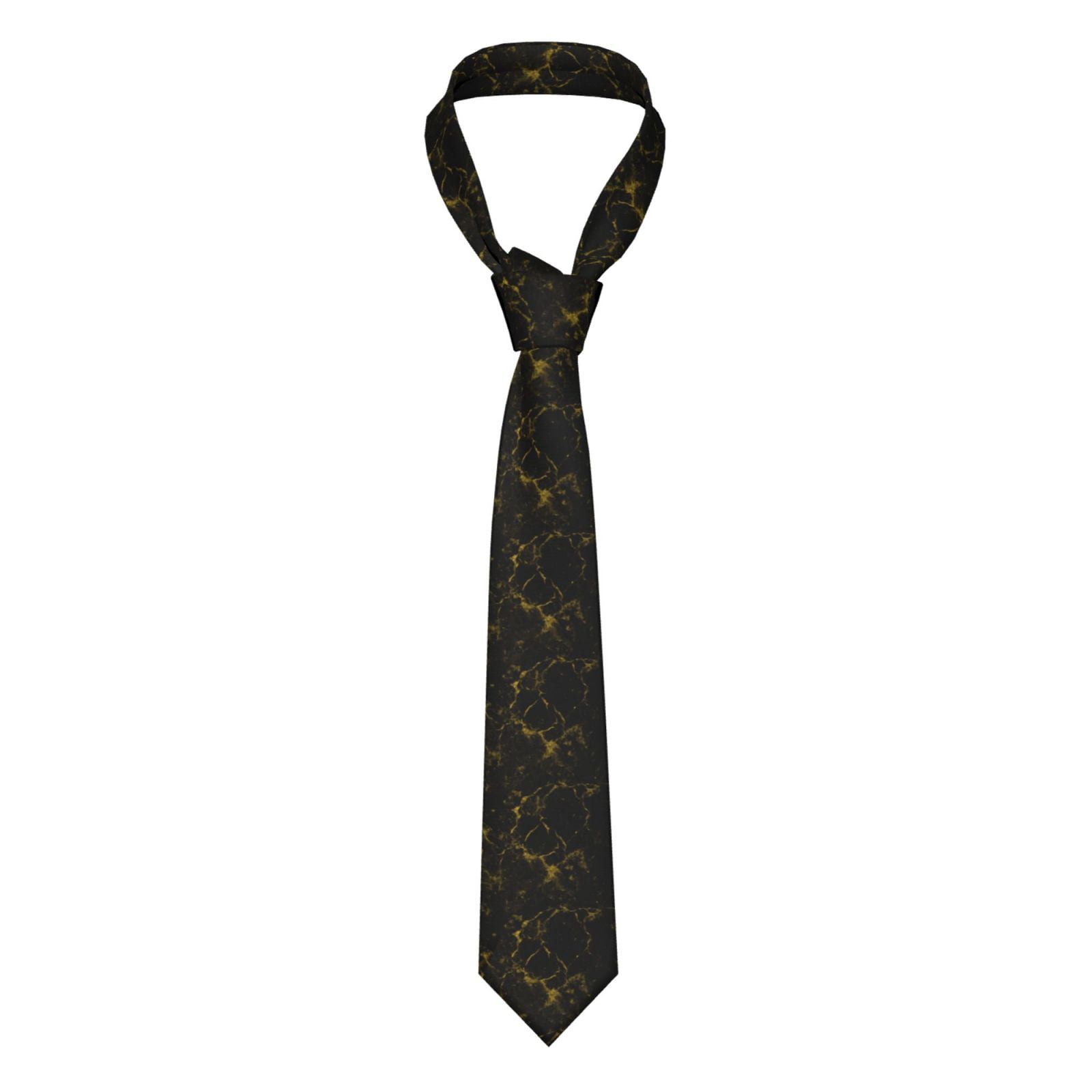 XMXY Marble Abstract Mens Necktie Ties , Gold Background Texture Black ...