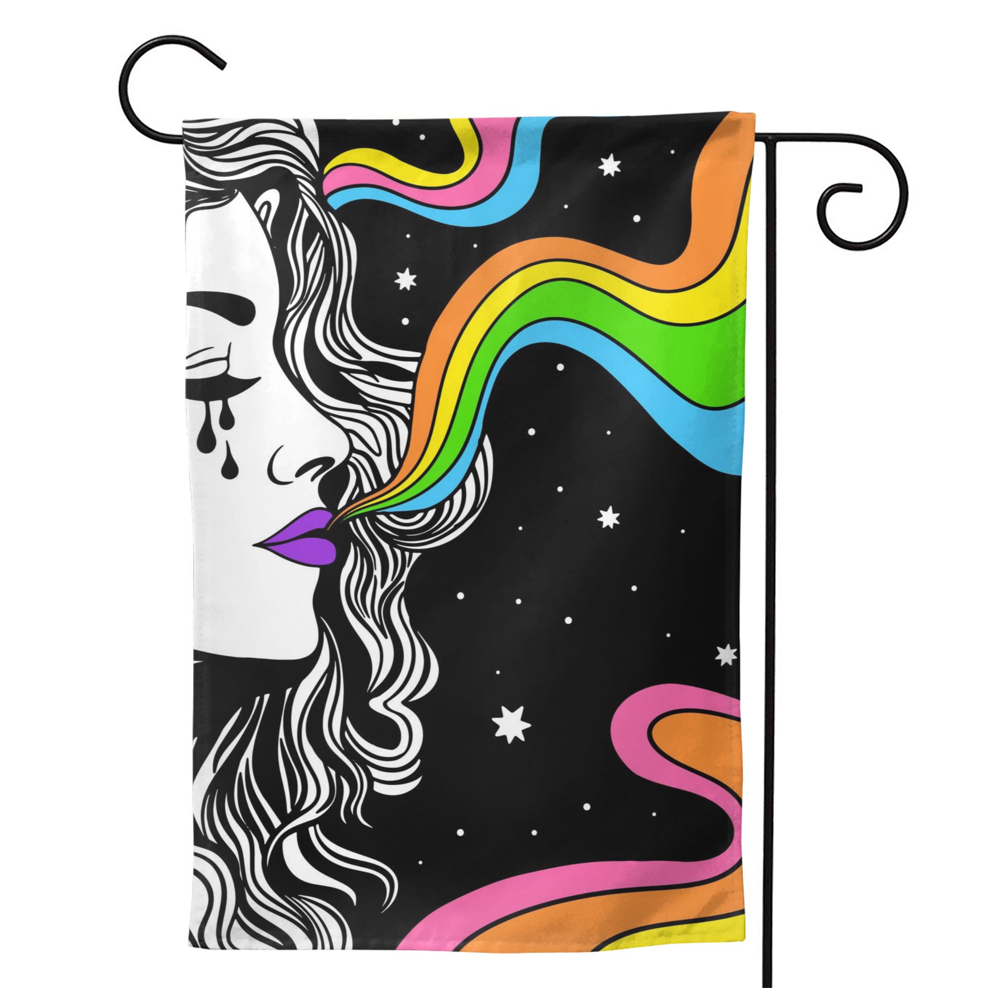 XMXY Psychedelic Funky Hippy Girl Garden Flags Double Sided,Farmhouse ...