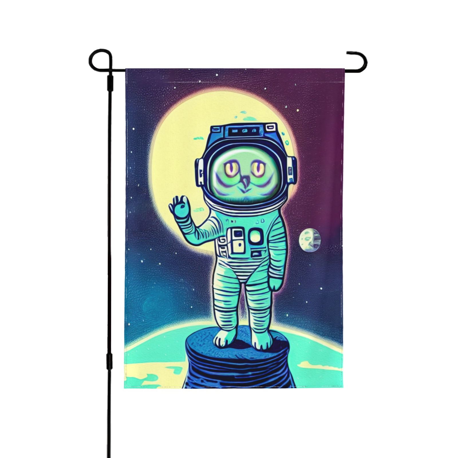 XMXY Retro Cute Alien Cat Astronaut Garden Flags Double Sided,Farmhouse ...