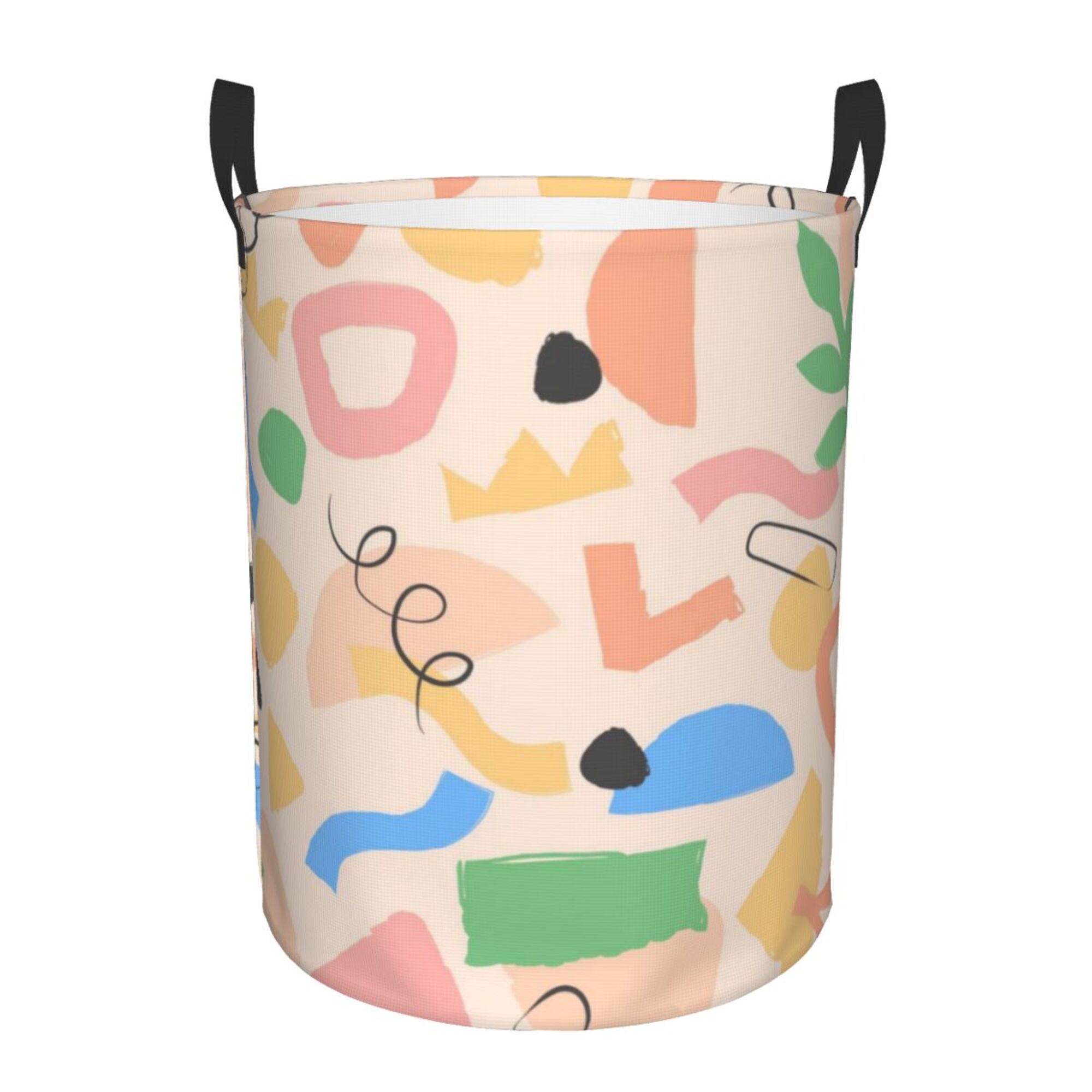 XMXY Round Laundry Basket Organizer, Abstract Colorful Ornament ...