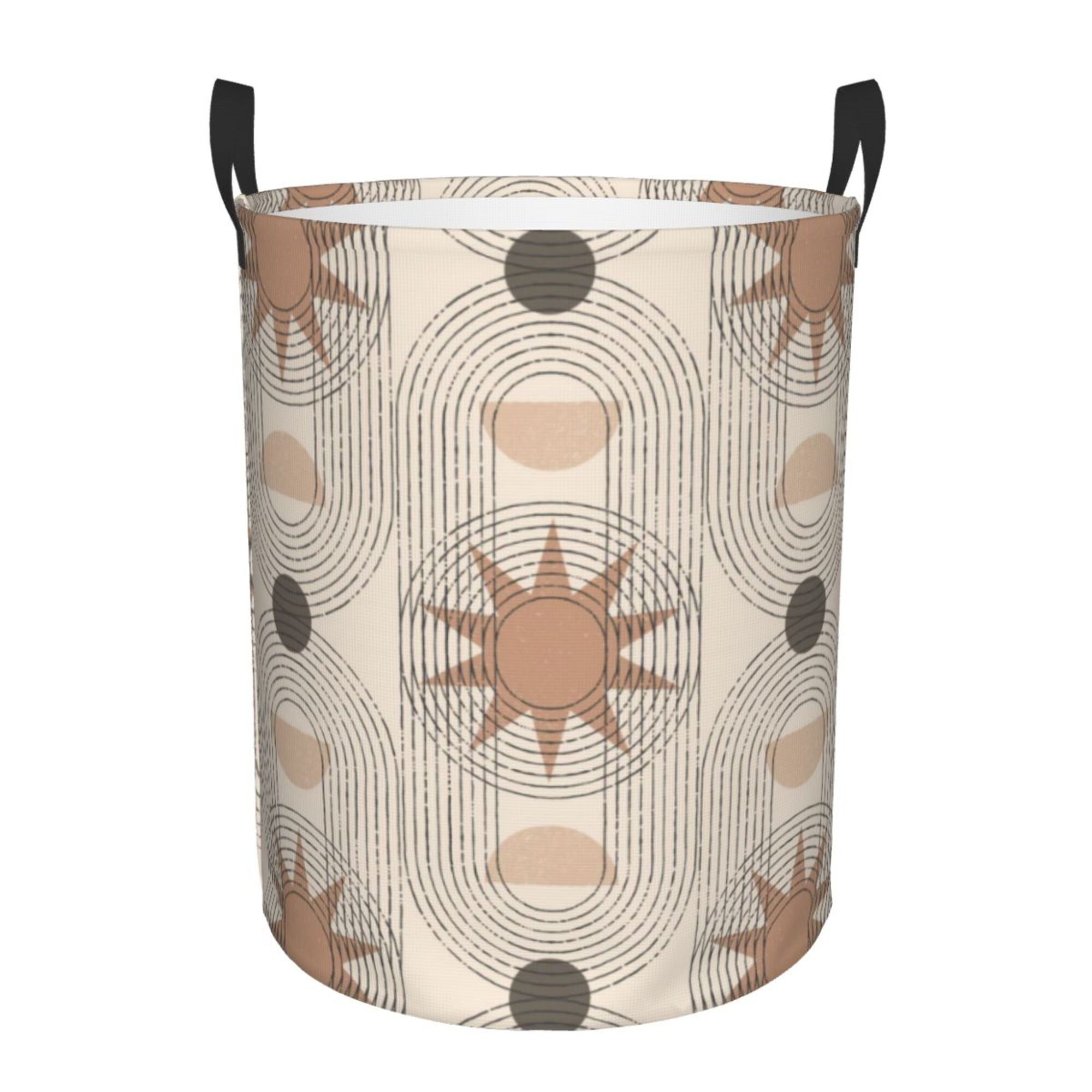 XMXY Round Laundry Basket Organizer, Abstract Hippie Boho Background ...