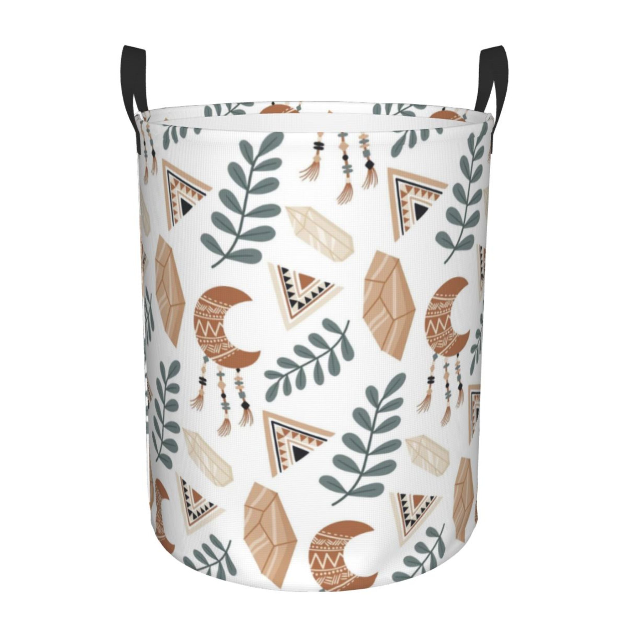 XMXY Round Laundry Basket Organizer, Bohemian Hippie Fancy Background ...